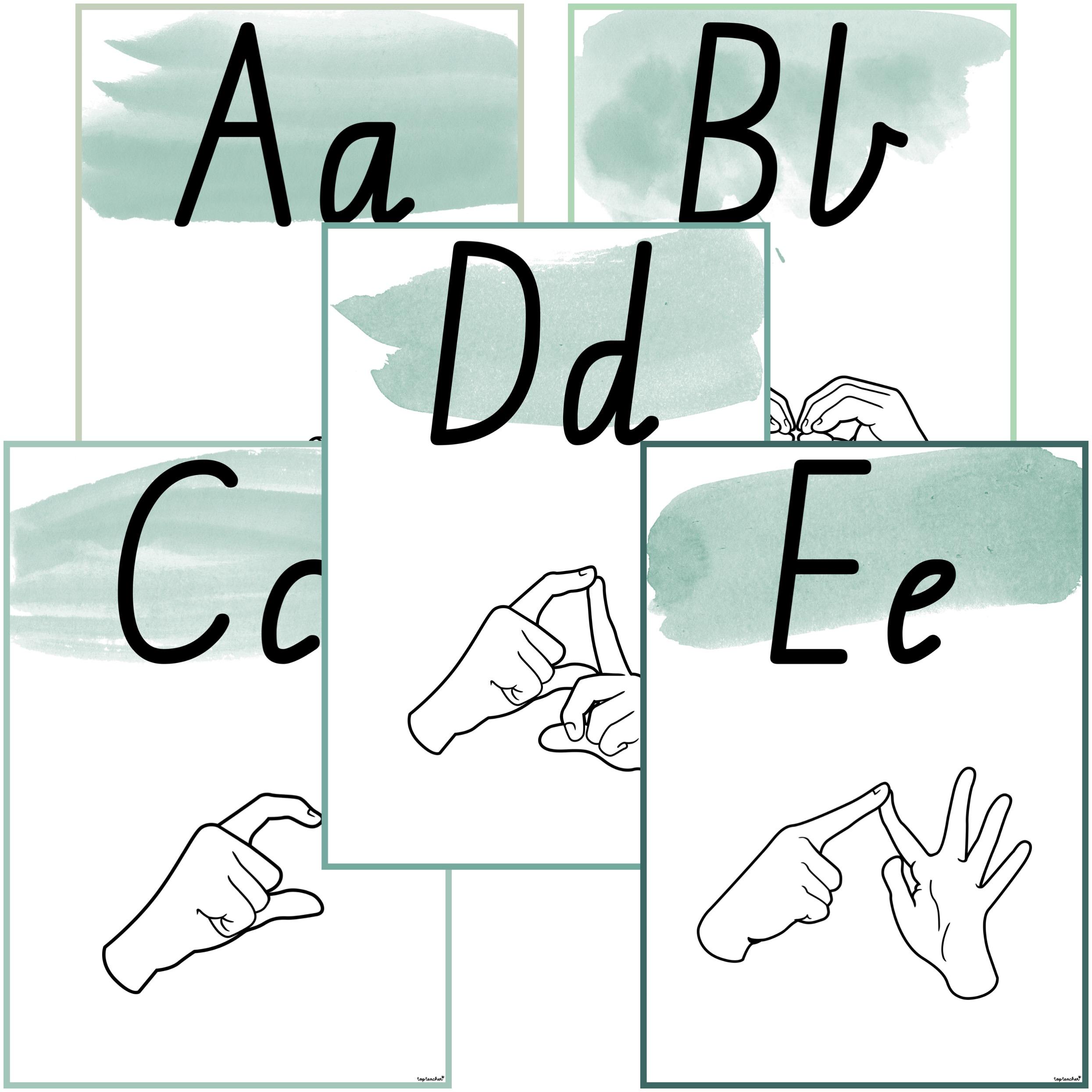 Auslan Alphabet Posters Eucalyptus - Top Teacher