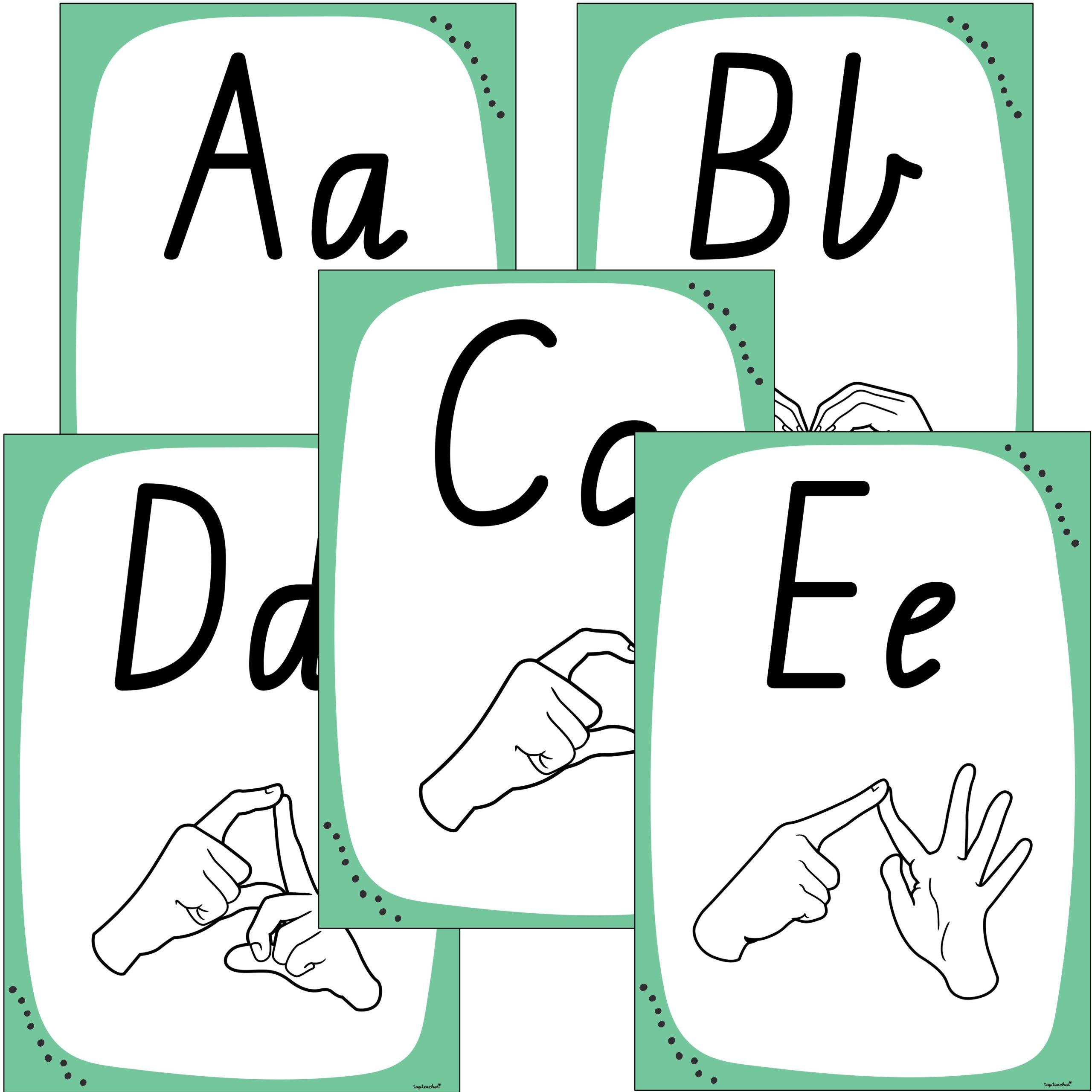 Auslan Alphabet Posters Let’s Bloom - Top Teacher