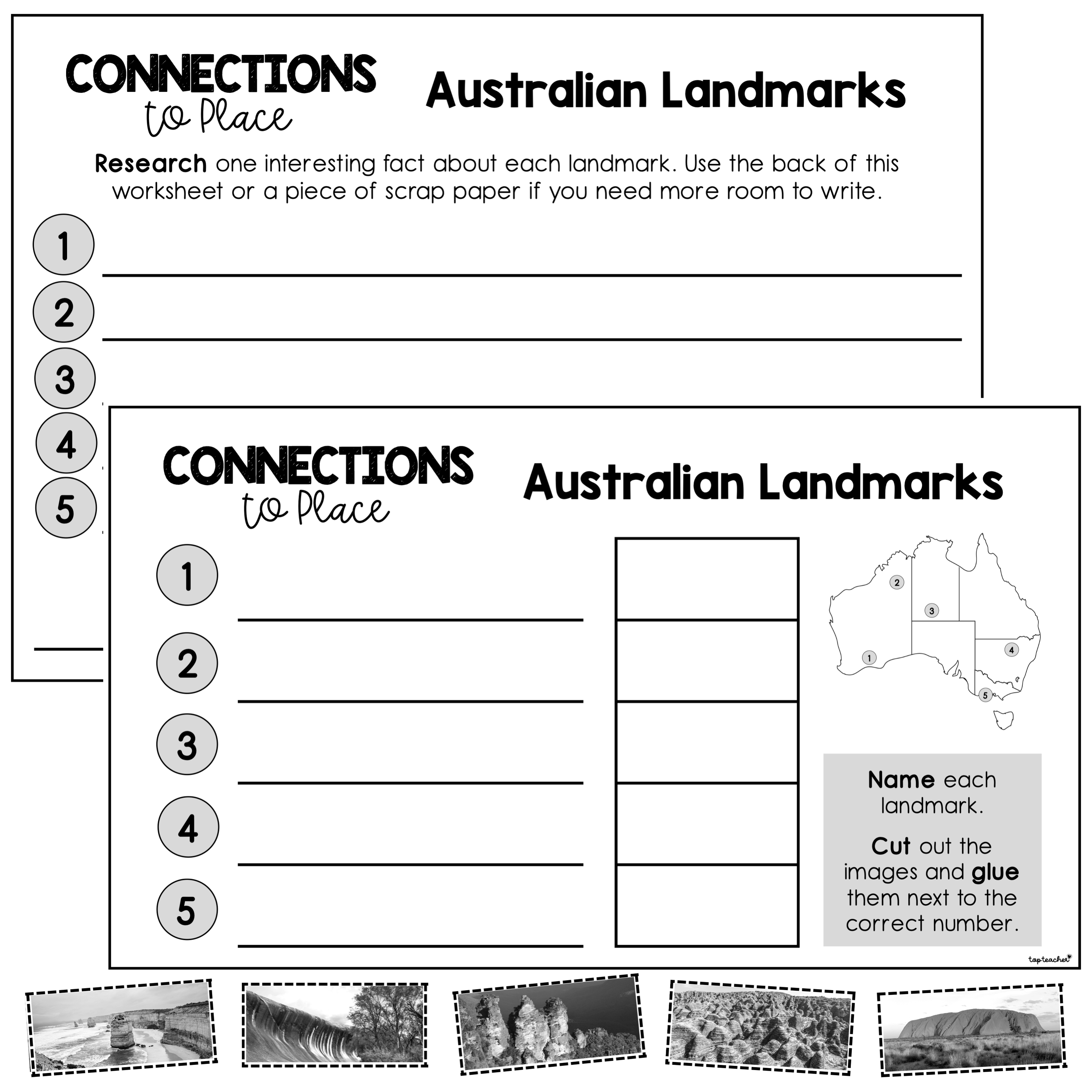 Australian Natural Landmarks Activity - Top Teacher