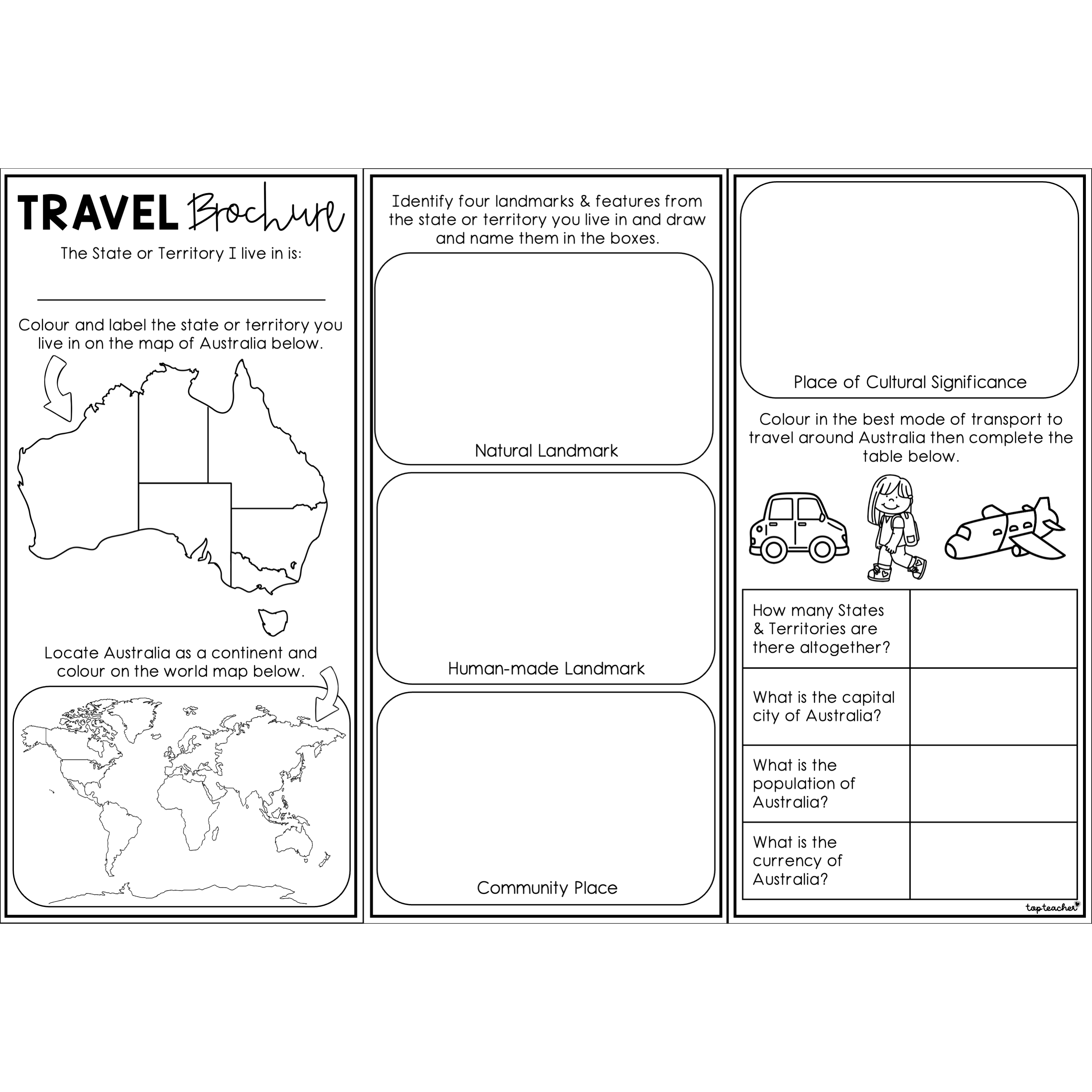 Australian Travel Brochure - Top Teacher