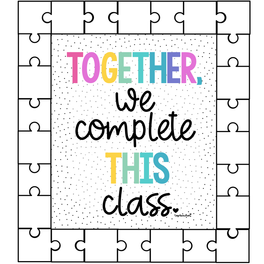 Collaborative Puzzle Back to School Activity - Top Teacher