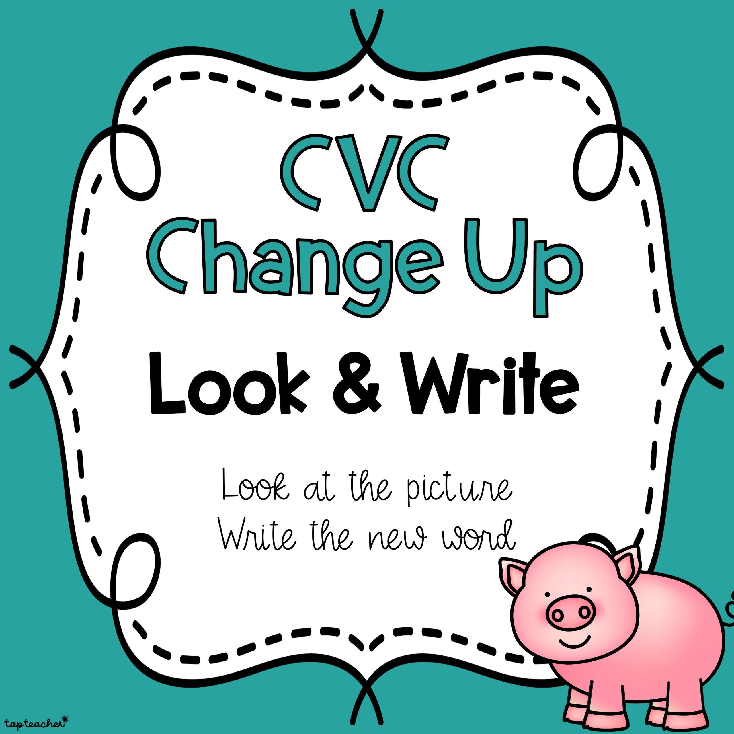 CVC Letter Substitution Look & Write POWERPOINT - Top Teacher