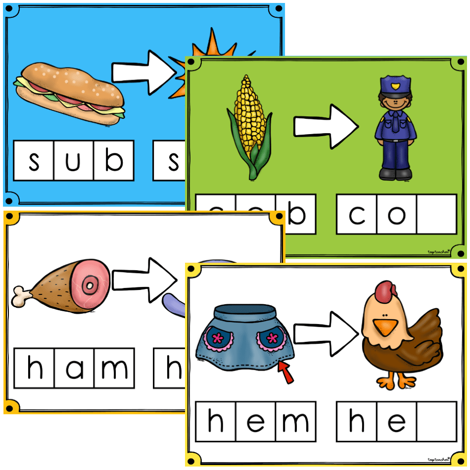 CVC Final Sound Swap Task Cards - Top Teacher