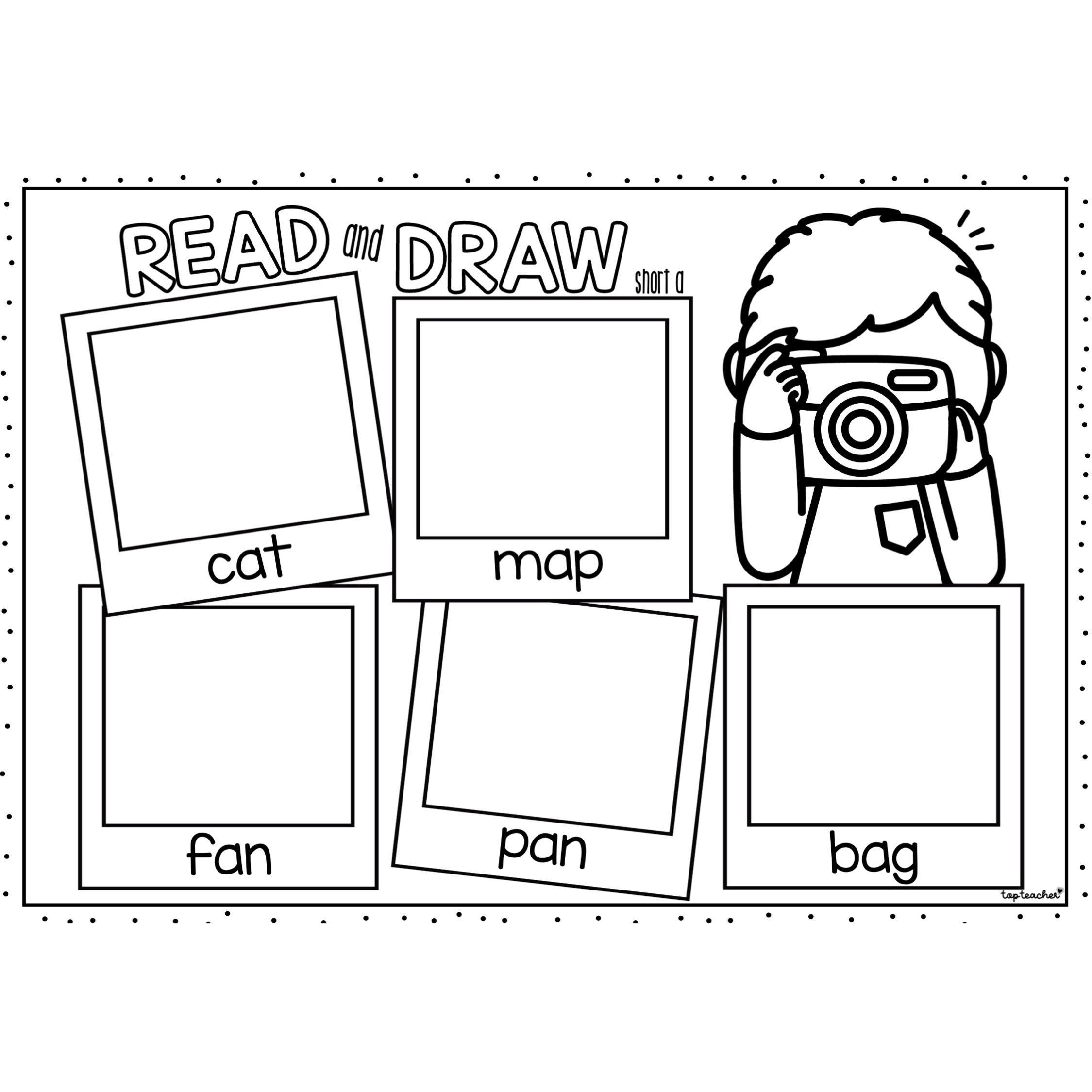 CVC Read & Draw Worksheets - Top Teacher