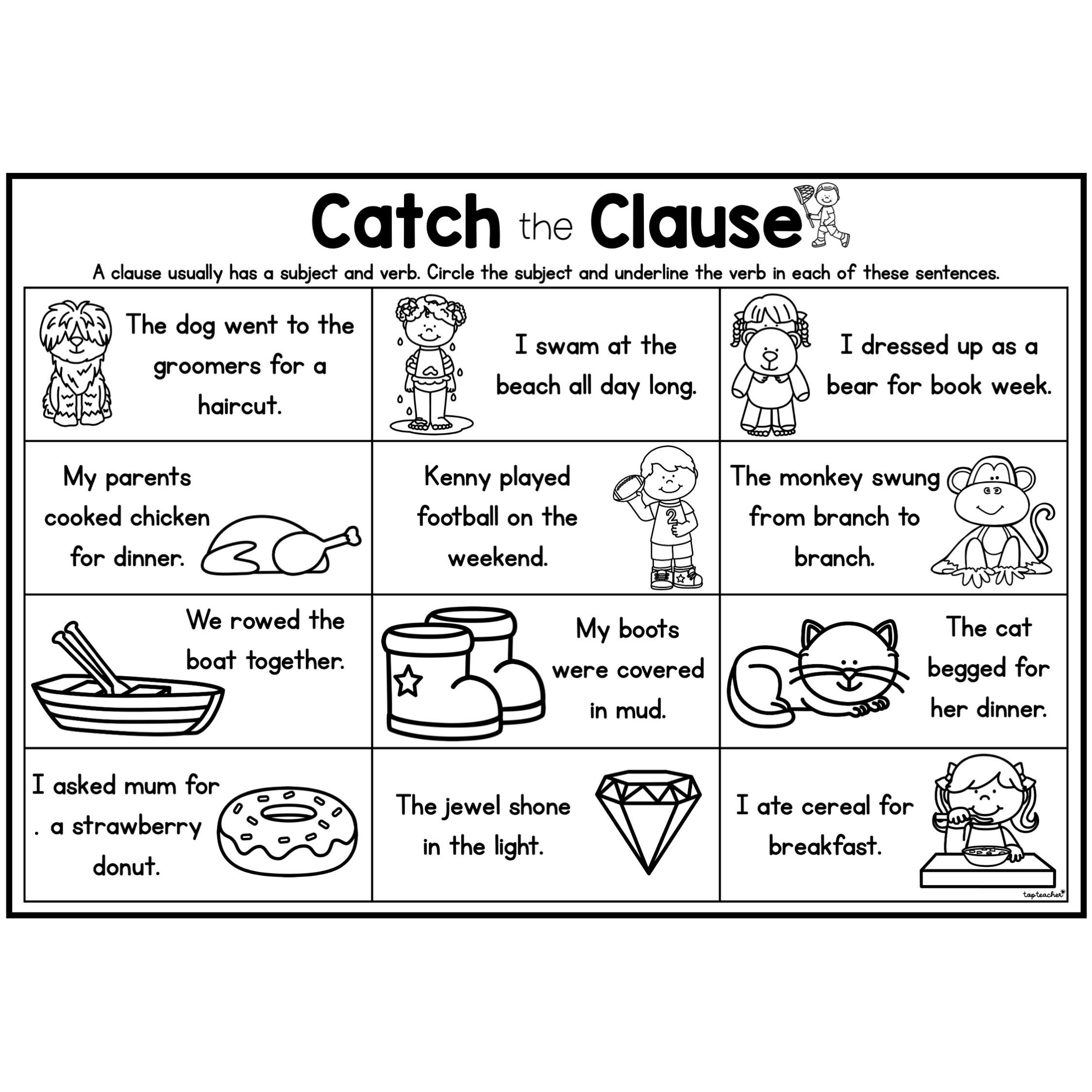 Catch the Clause: Circle & Underline Worksheet - Top Teacher
