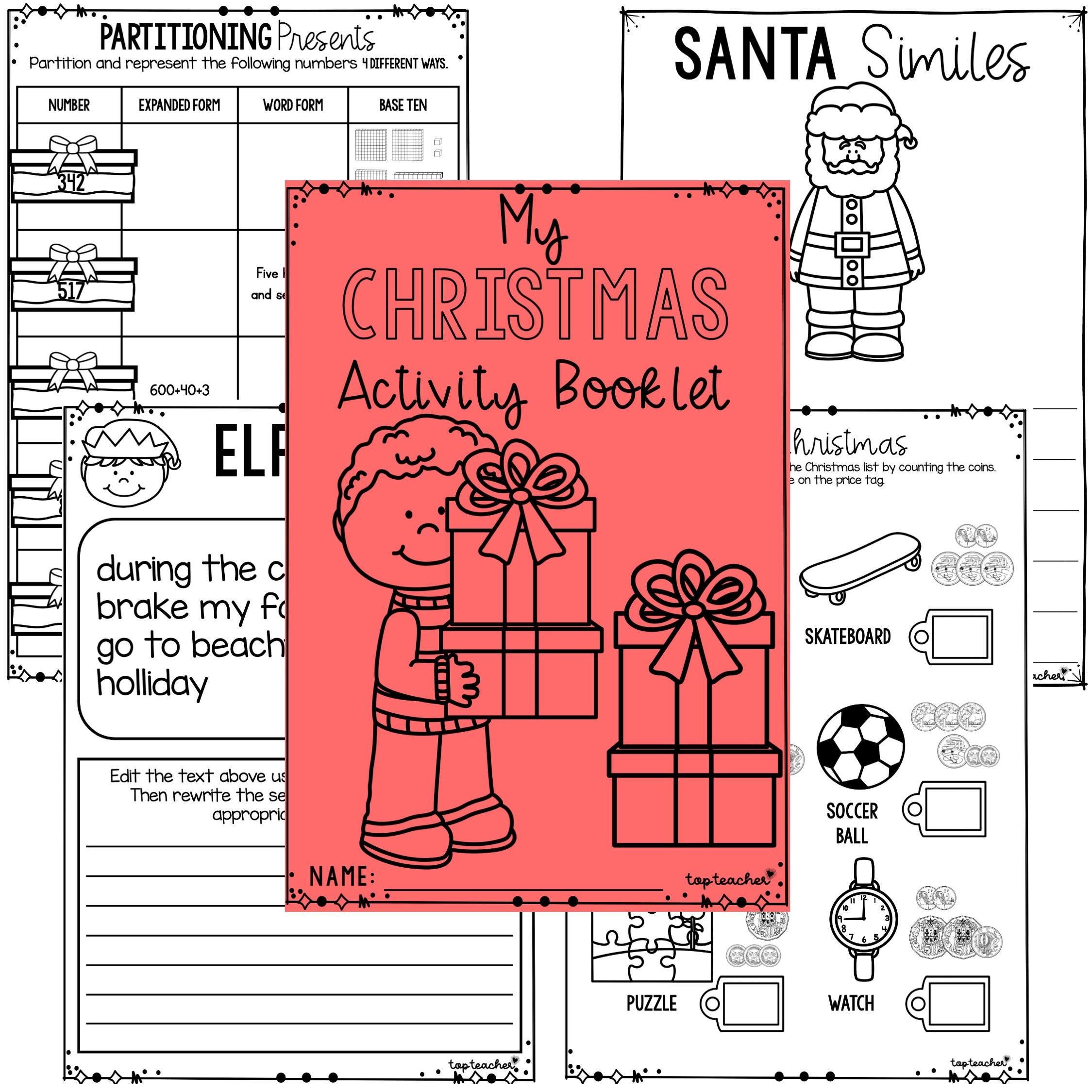 Christmas Activity Booklet: Years 2 & 3 - Top Teacher