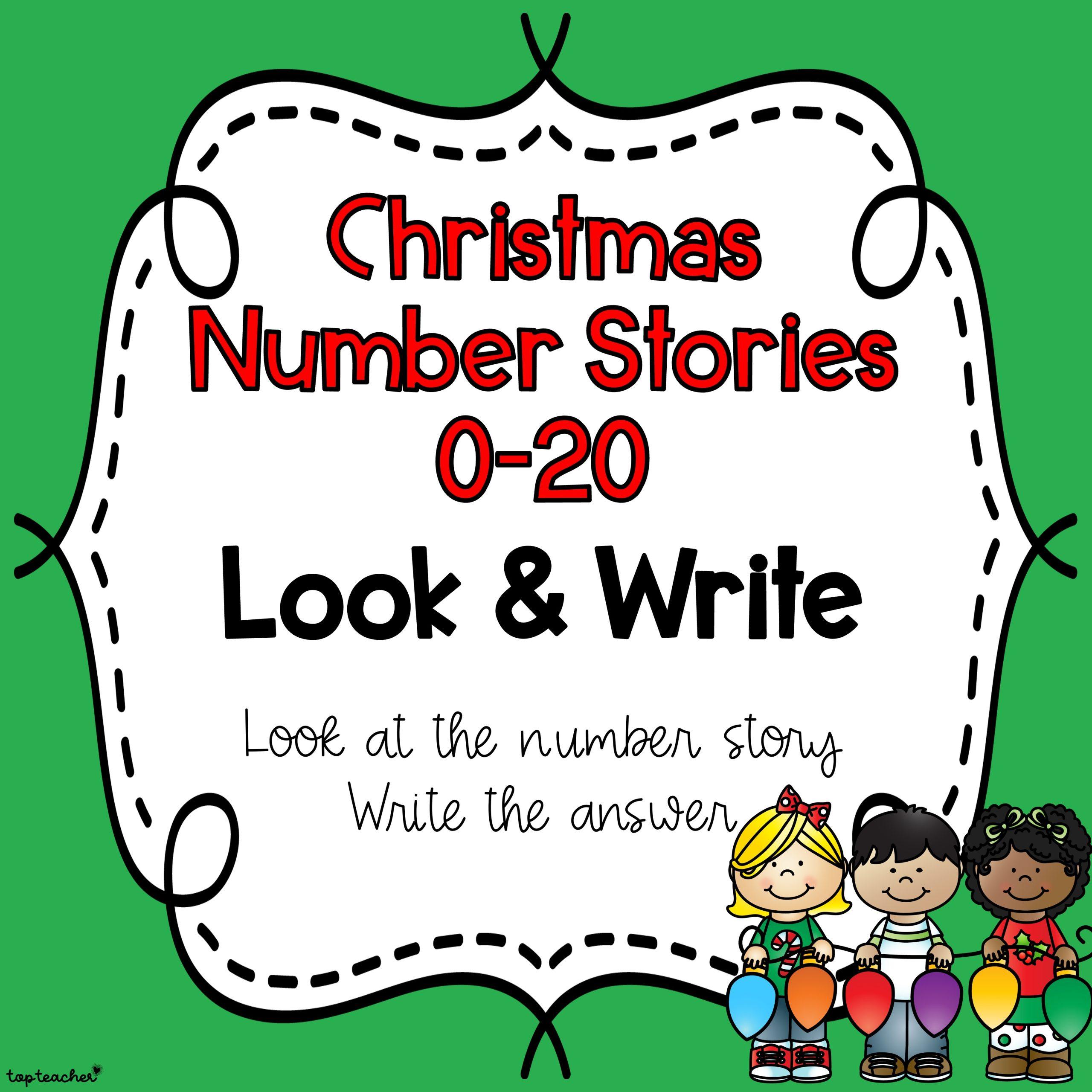 Christmas Number Stories to 20 Look & Write POWERPOINT - Top Teacher