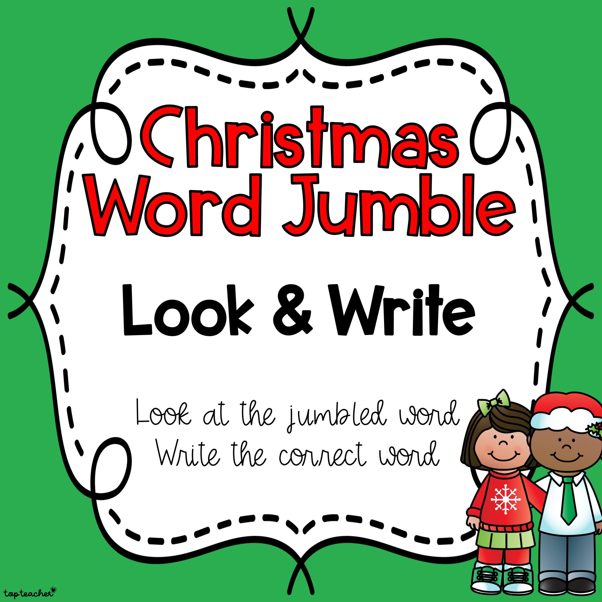 Christmas Word Jumble Look & Write POWERPOINT - Top Teacher