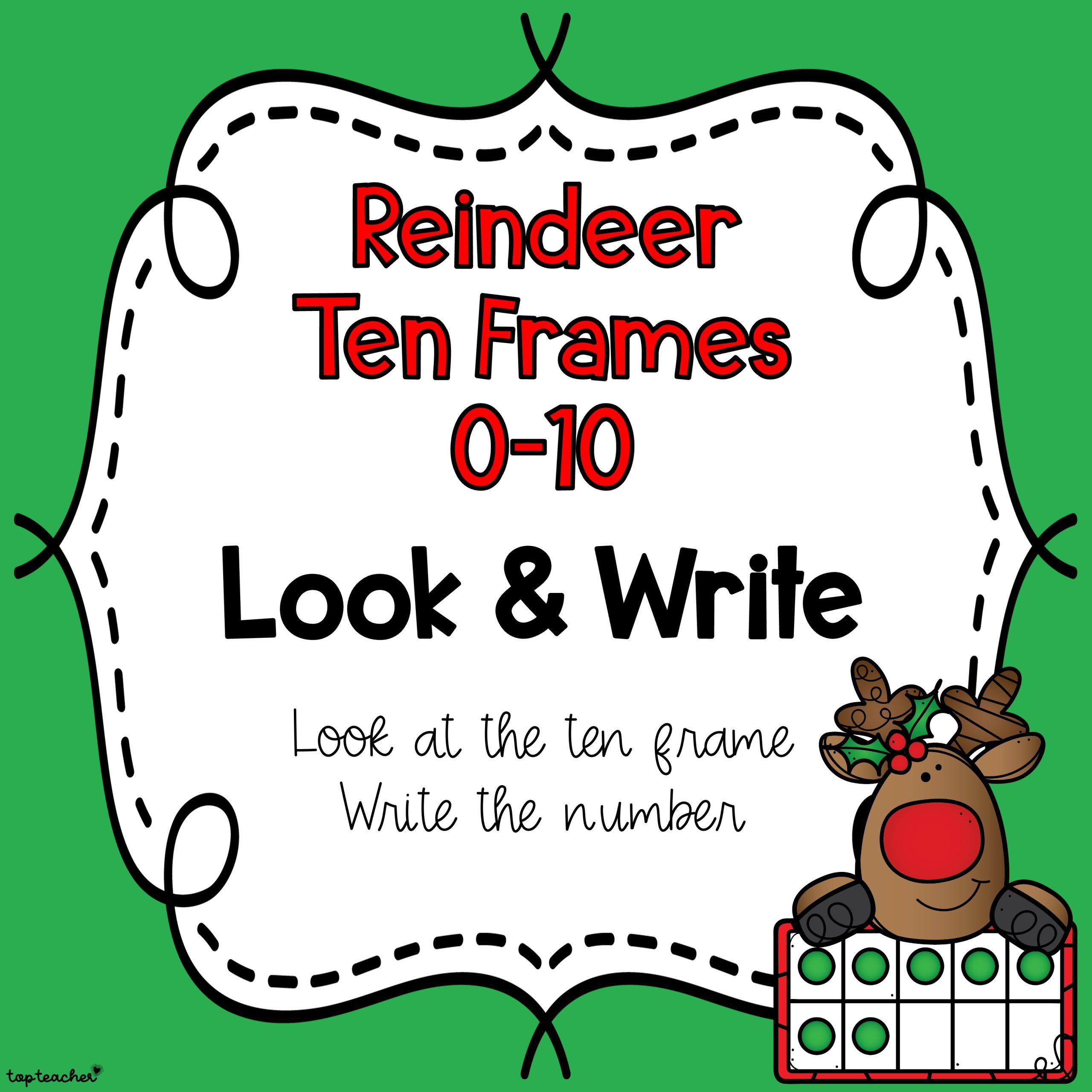 Christmas 0-10 Ten Frames Look & Write POWERPOINT - Top Teacher