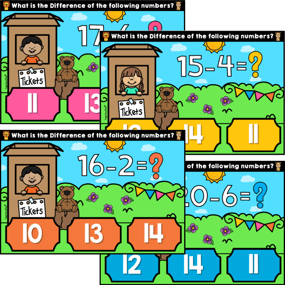 Subtraction within 20 Task Cards: Clipping Tickets - Top Teacher