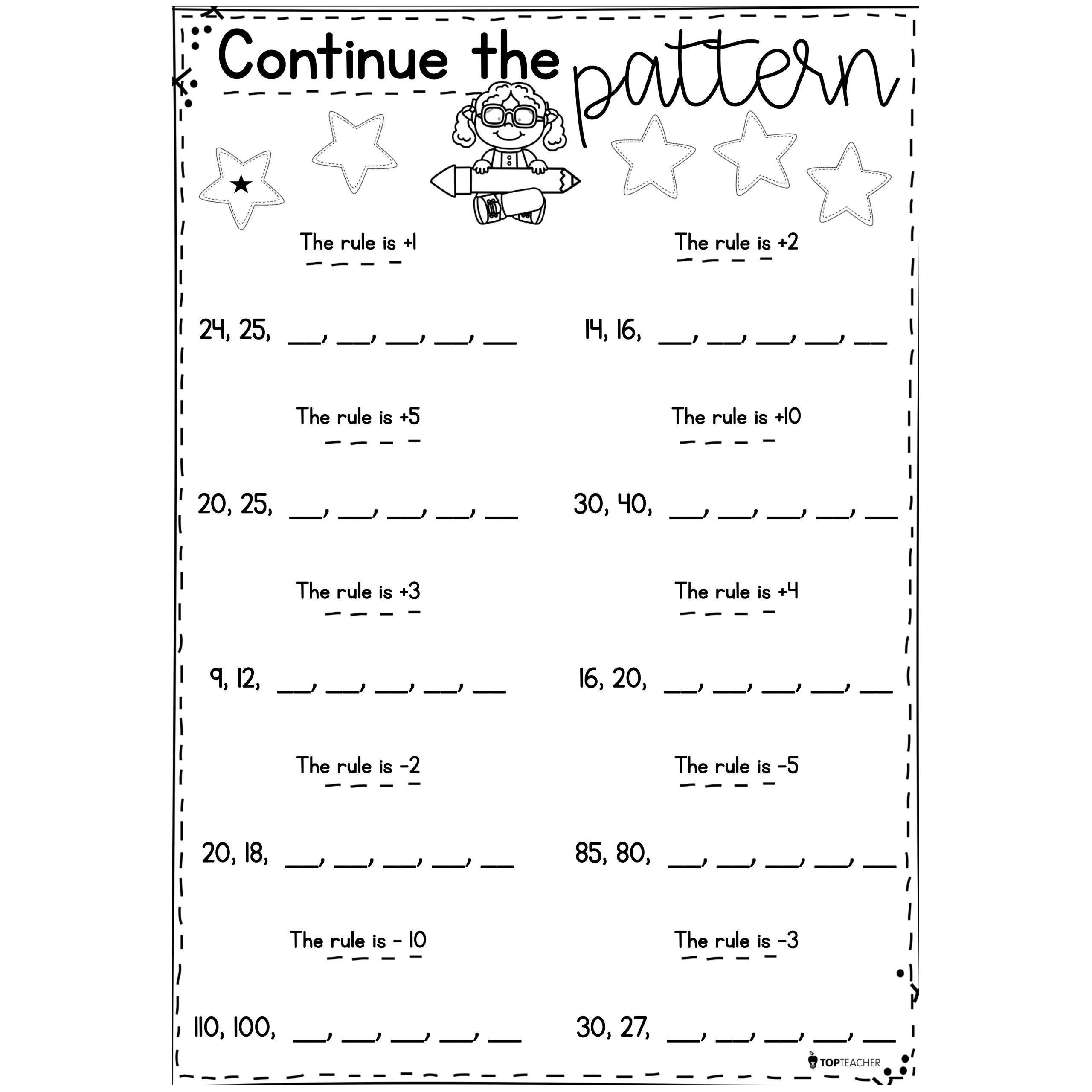 Pattern Worksheets Reception