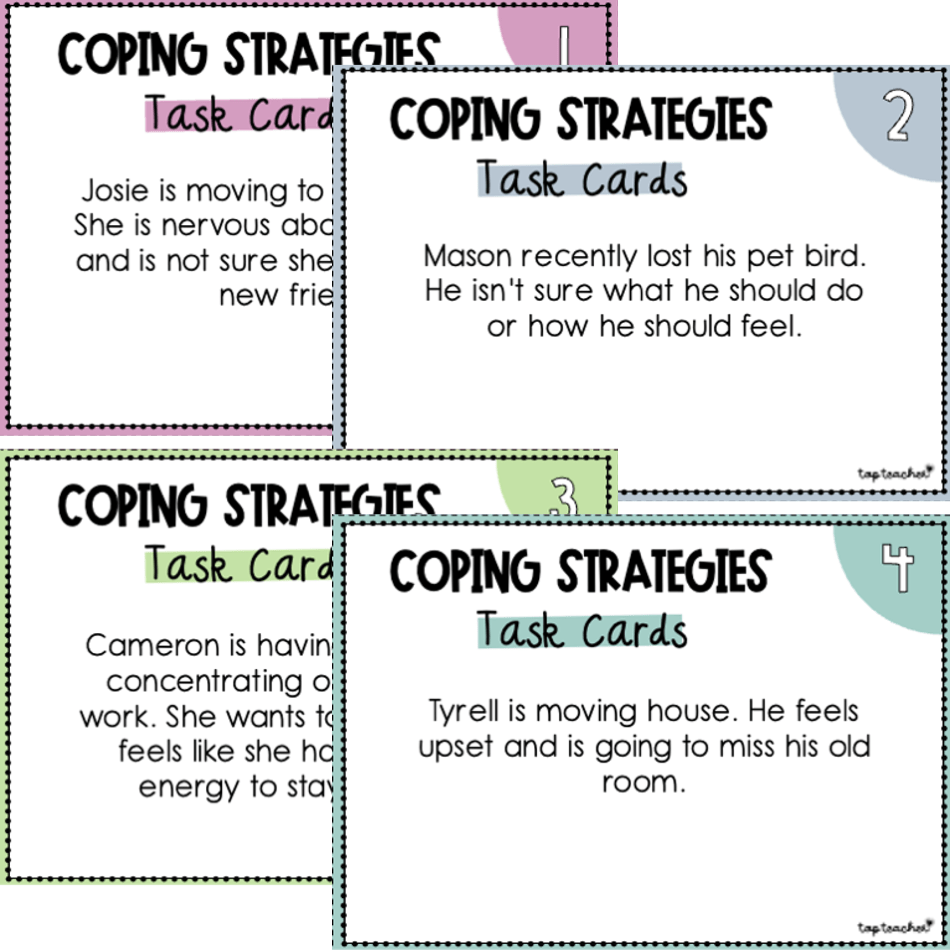 Coping Strategies Task Cards - Top Teacher