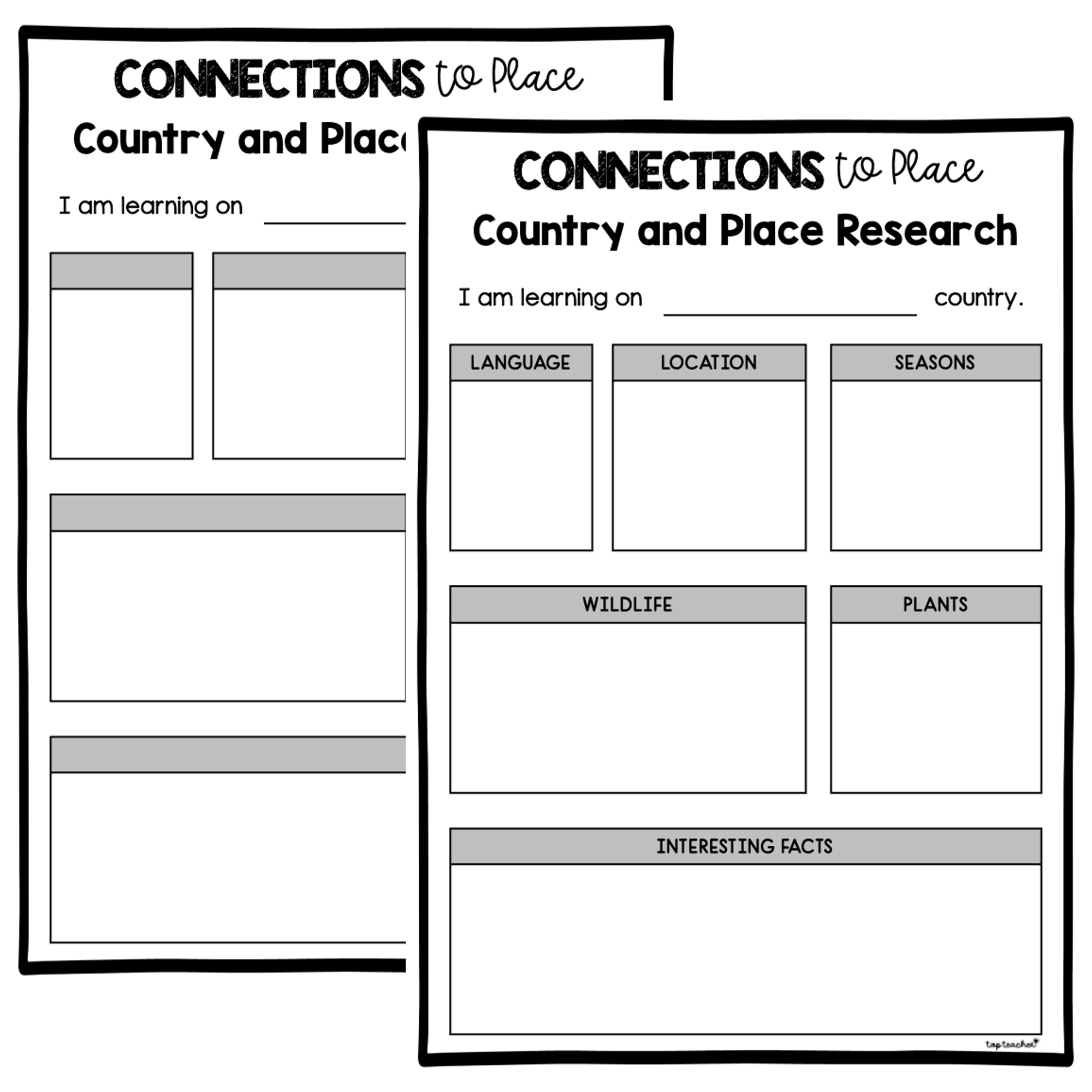 Country & Place Research Template - Top Teacher