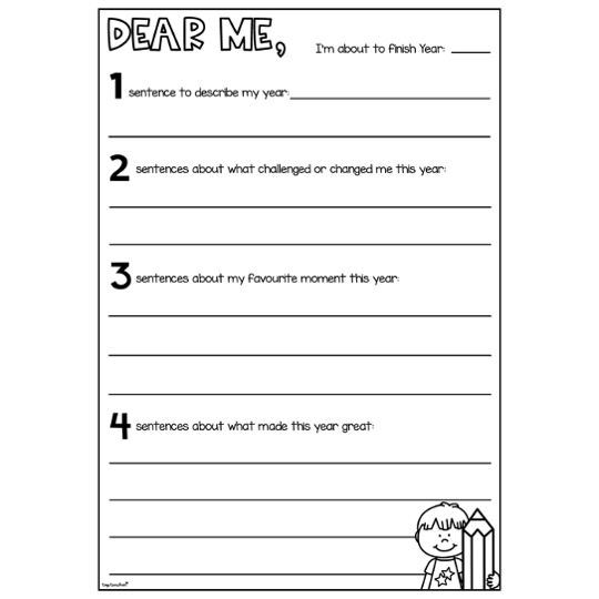 Dear Me End of Year Reflection - Top Teacher