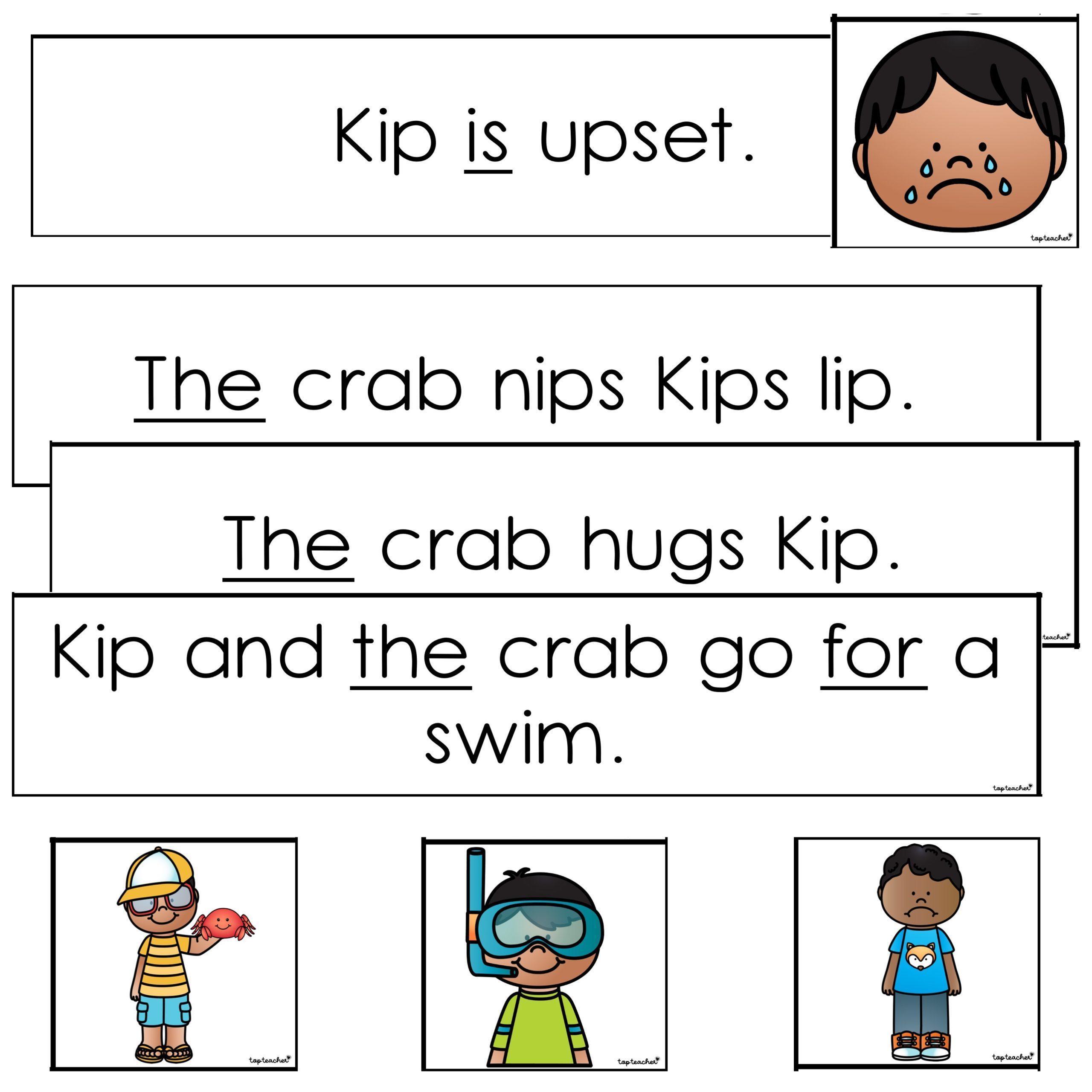 Decodable Sentences Set 3: Crab - Top Teacher