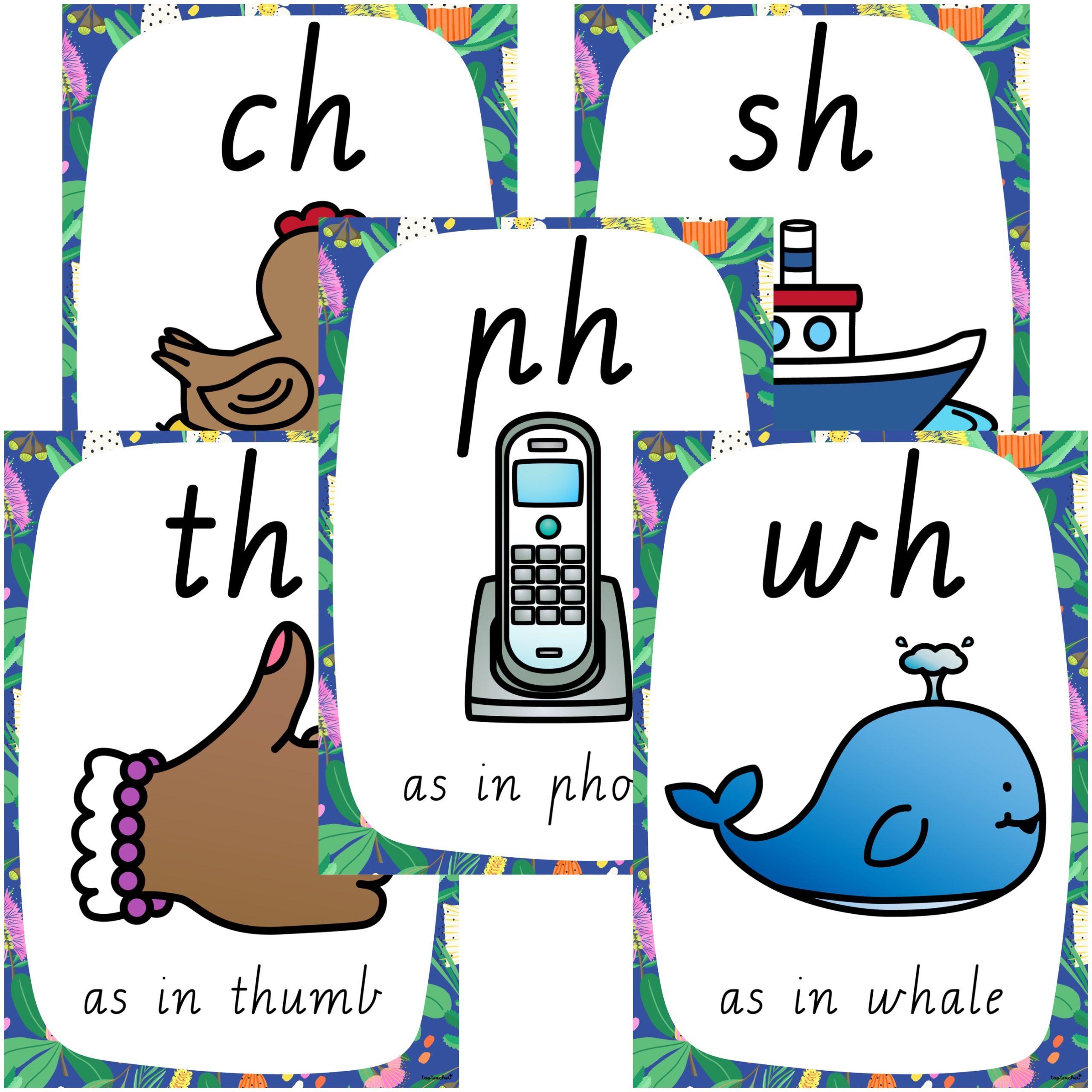 Digraph Posters Let’s Bloom Print - Top Teacher