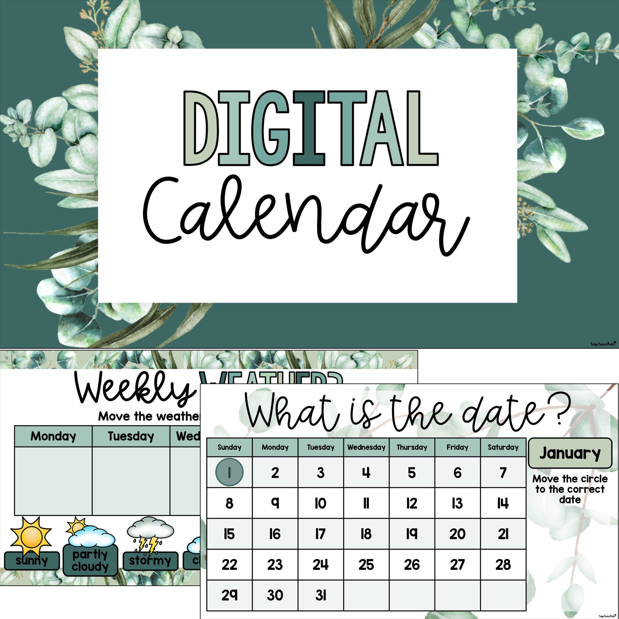 2026 Calendar Eucalyptus POWERPOINT - Top Teacher