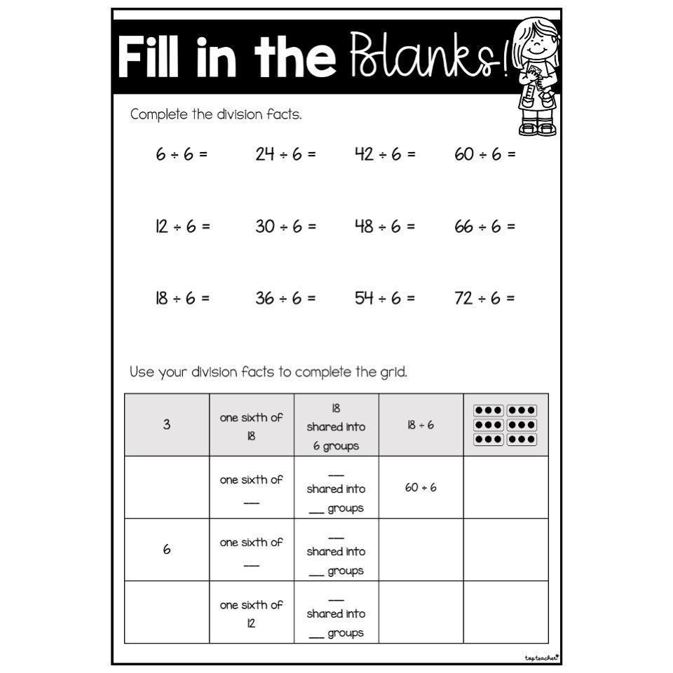 Fill in the Blanks: Division 1-12 - Top Teacher