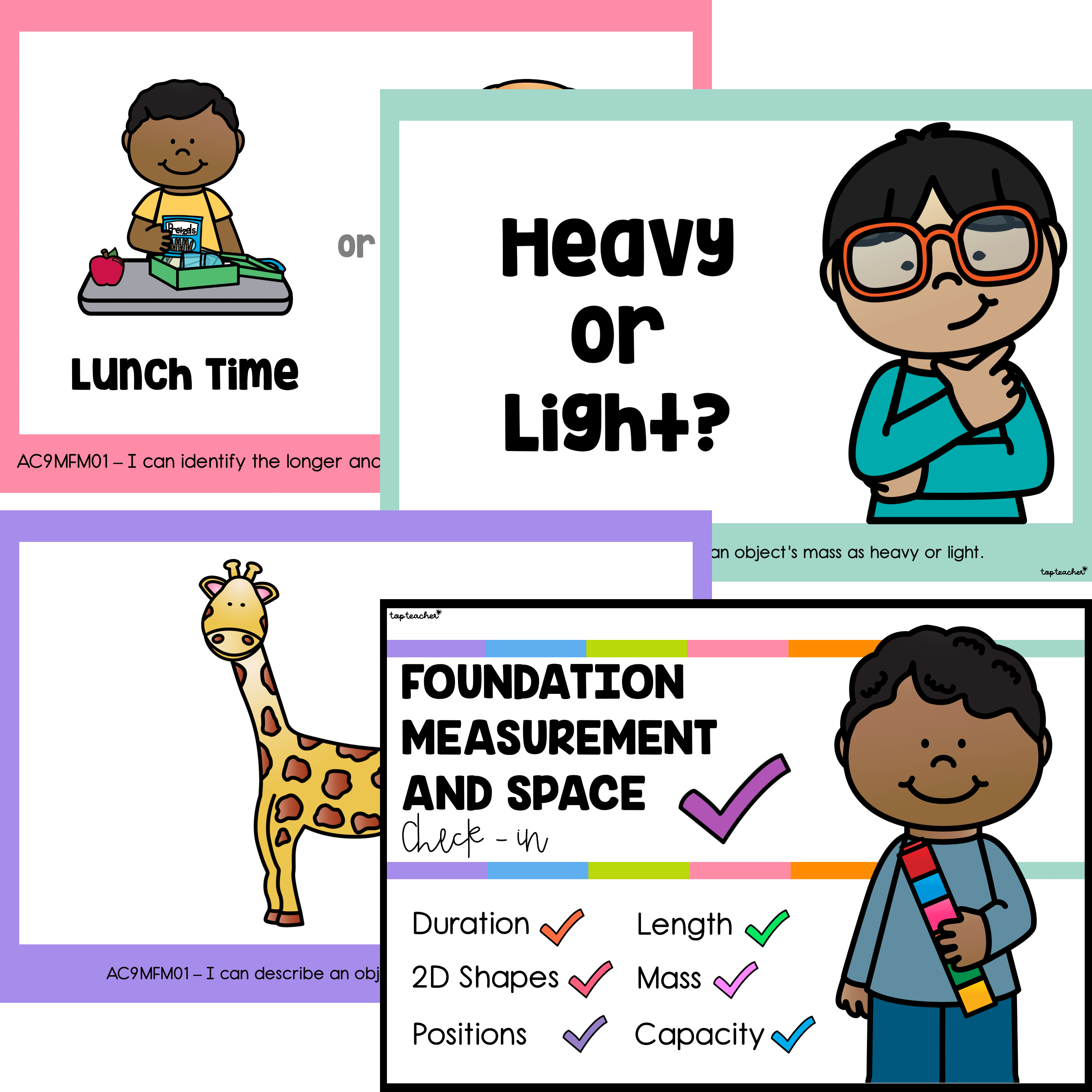 Measurement & Space Check-In Flashcards: Foundation - Top Teacher