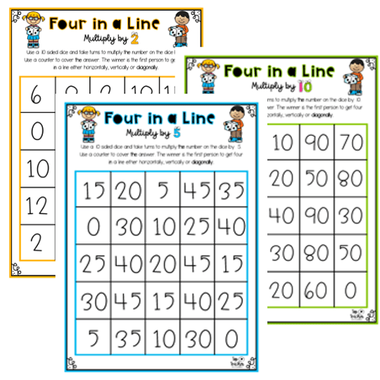 Four in a Line Multiplication Game - Top Teacher