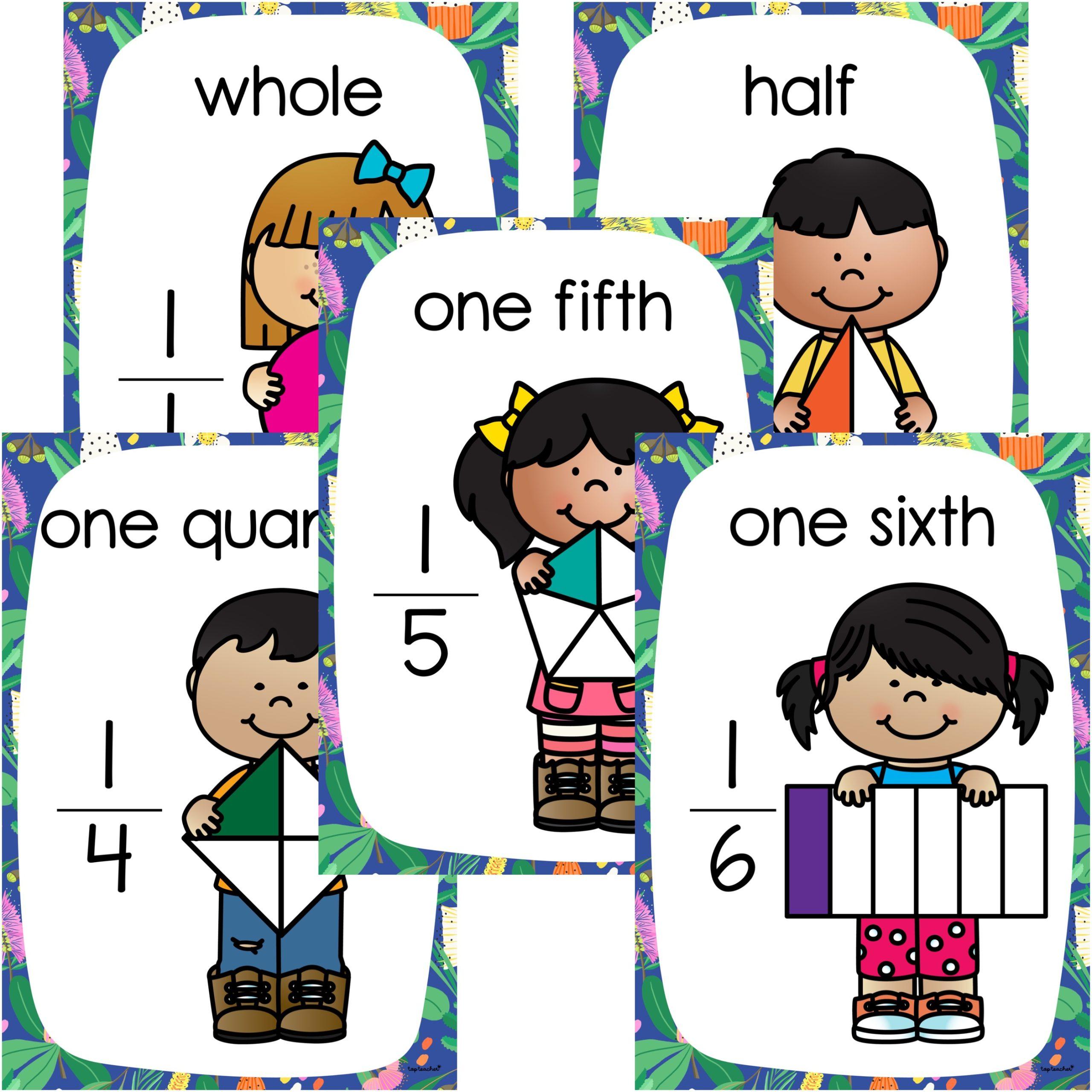 Fraction Posters Let’s Bloom Print - Top Teacher