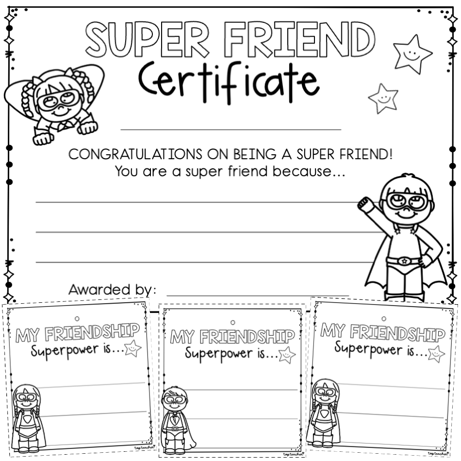 Best Friend Certificate Black And White