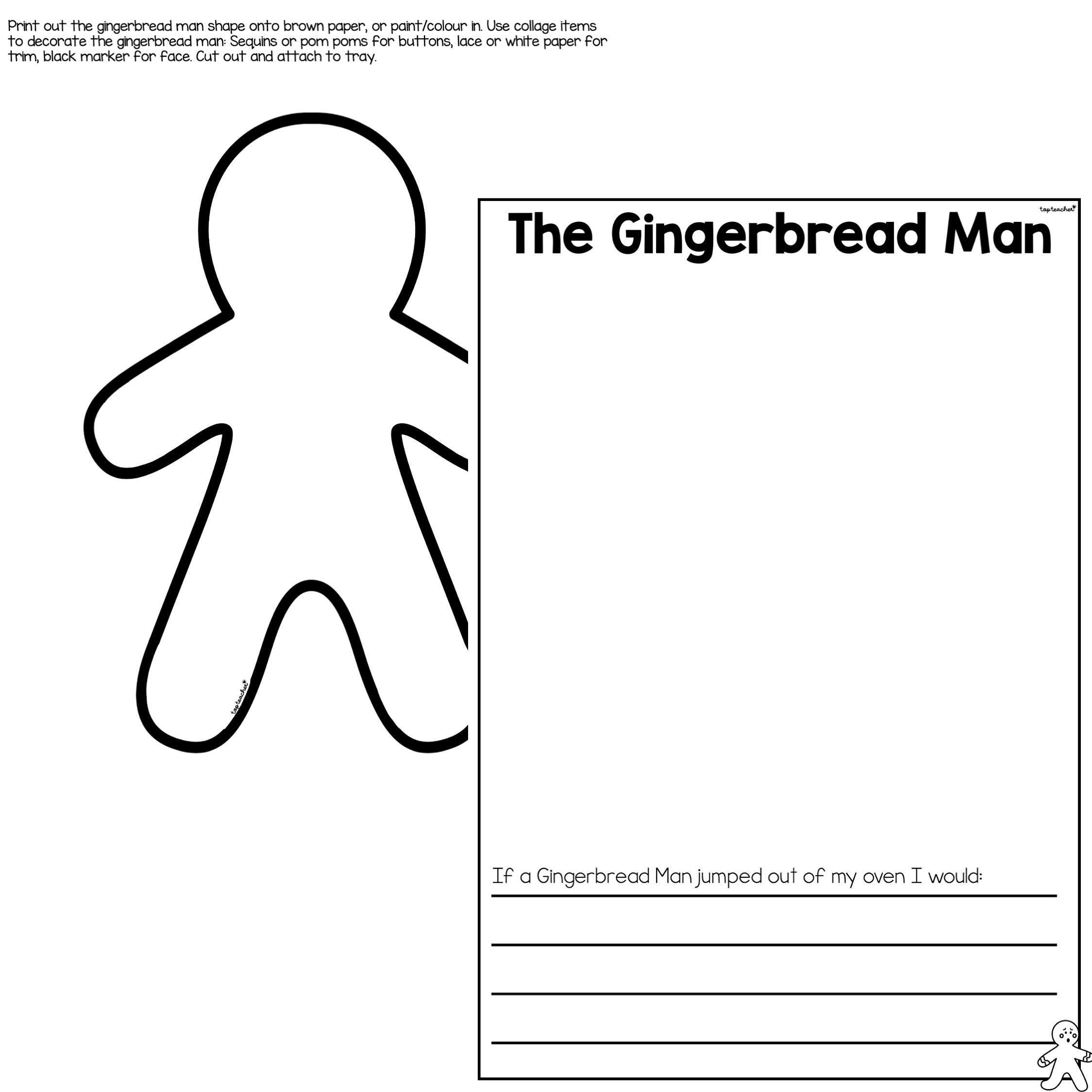 The Gingerbread Man Craftivity - Top Teacher