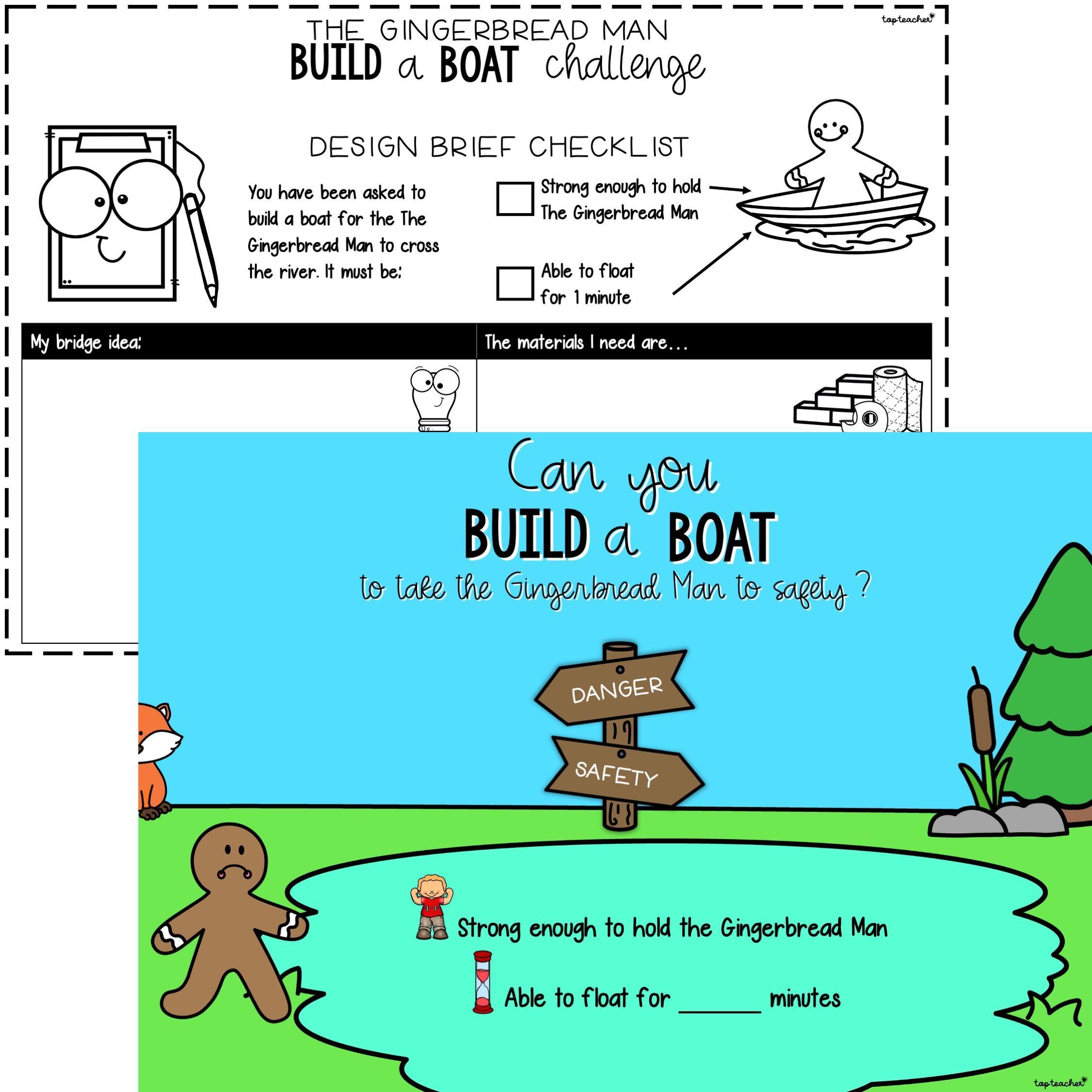 The Gingerbread Man: Build a Boat STEM Activity - Top Teacher