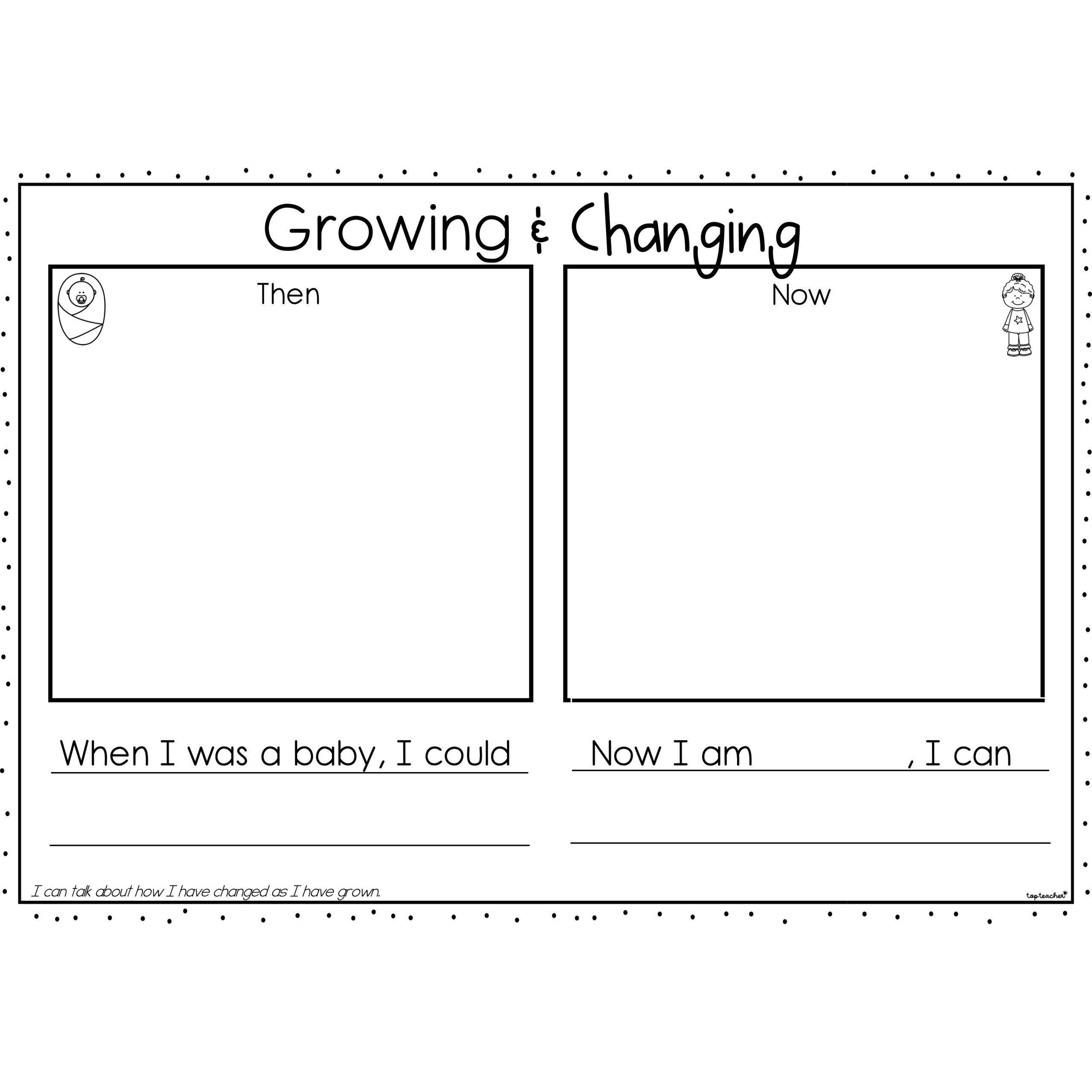 Growing & Changing Worksheet - Top Teacher