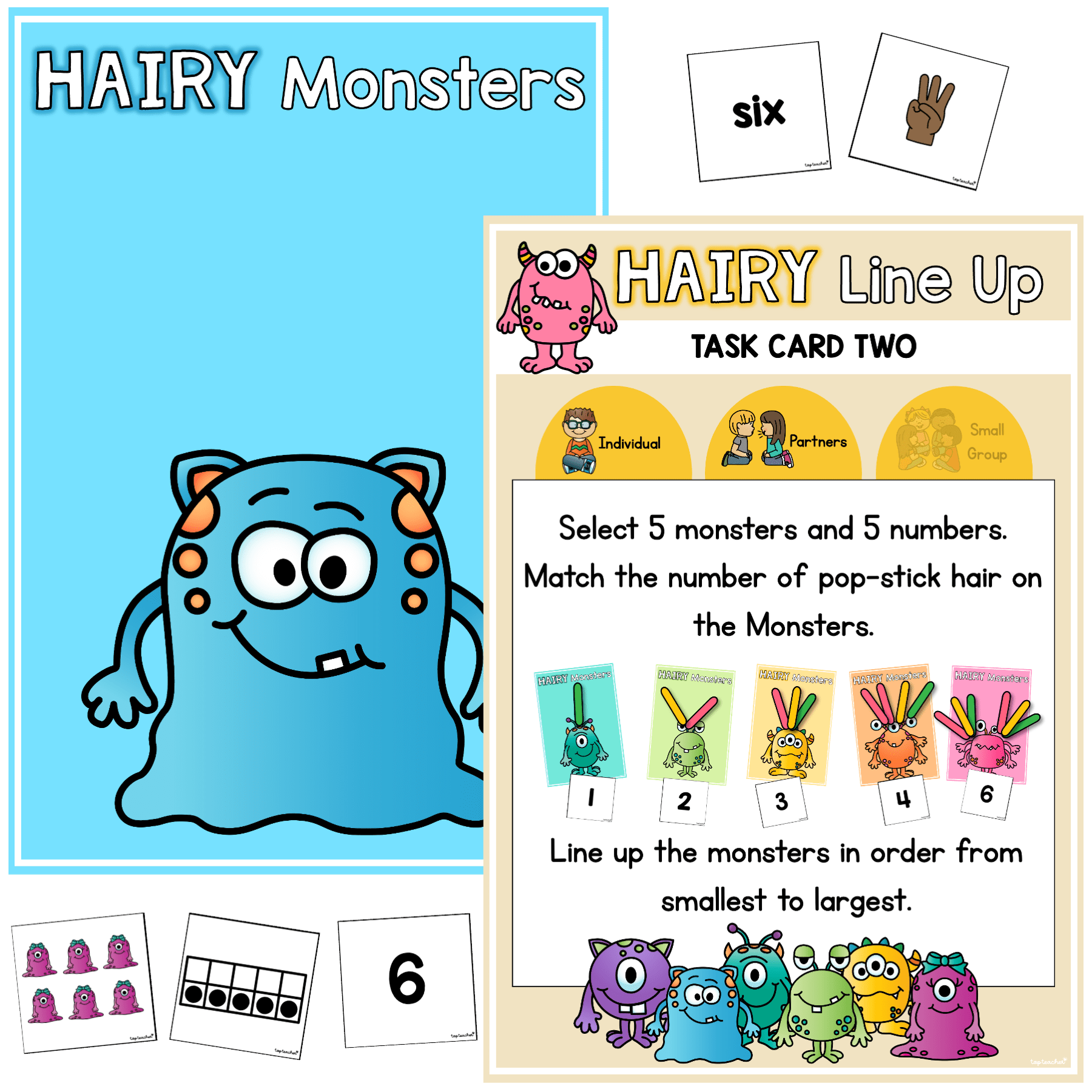 Hairy Monsters: 1 to 10 - Top Teacher