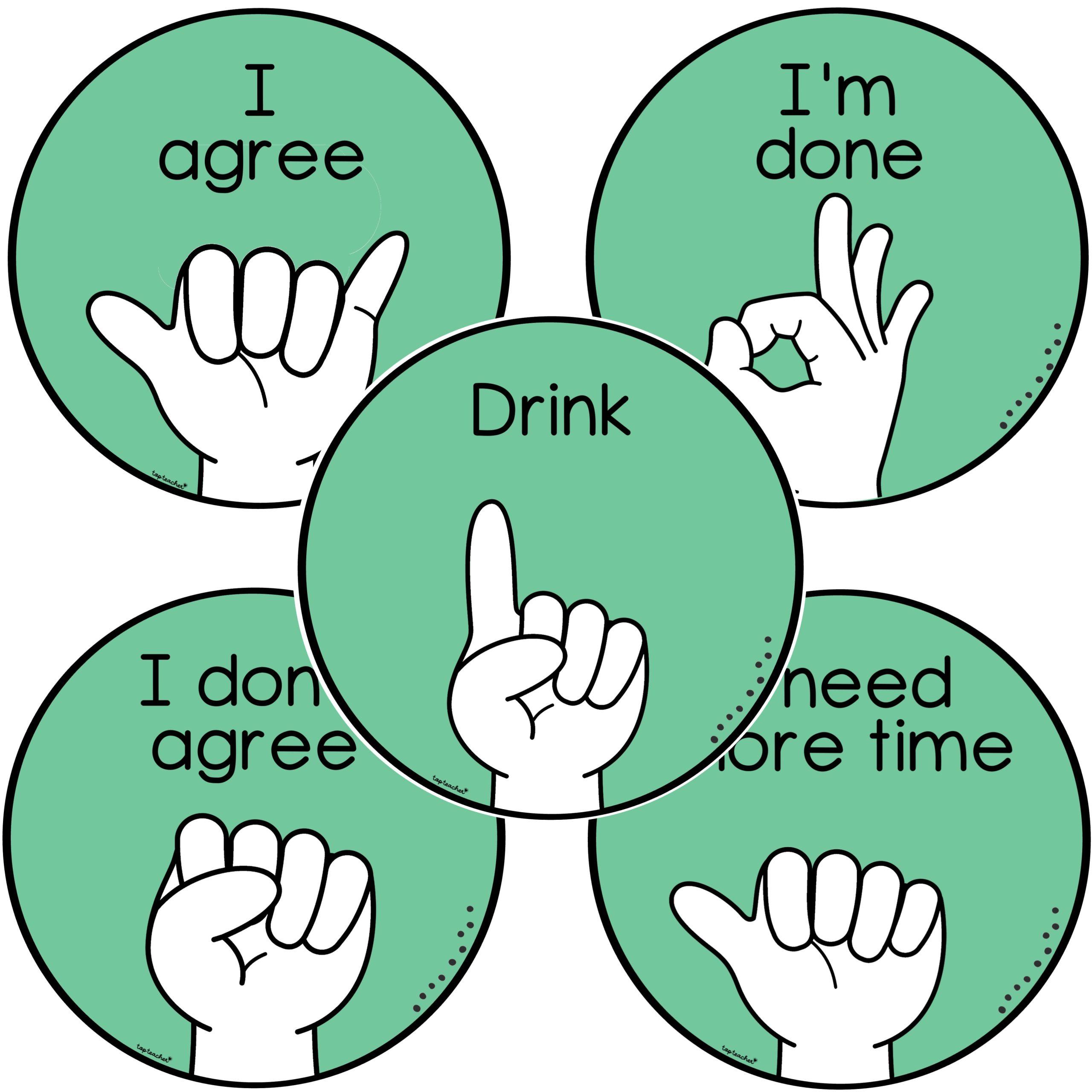 Hand Signals Display Let’s Bloom - Top Teacher