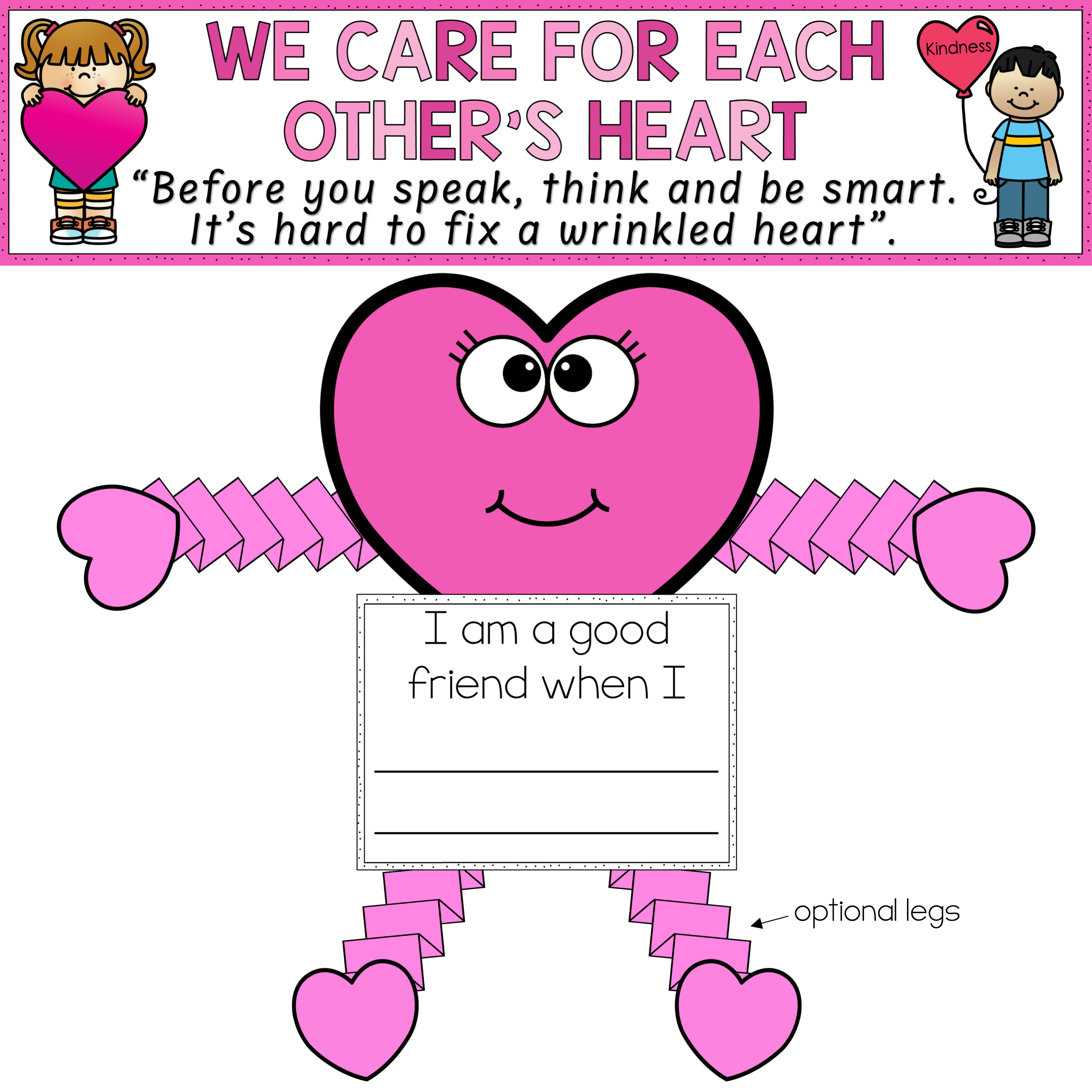 Wrinkled Heart Friends: Back to School Activity - Top Teacher