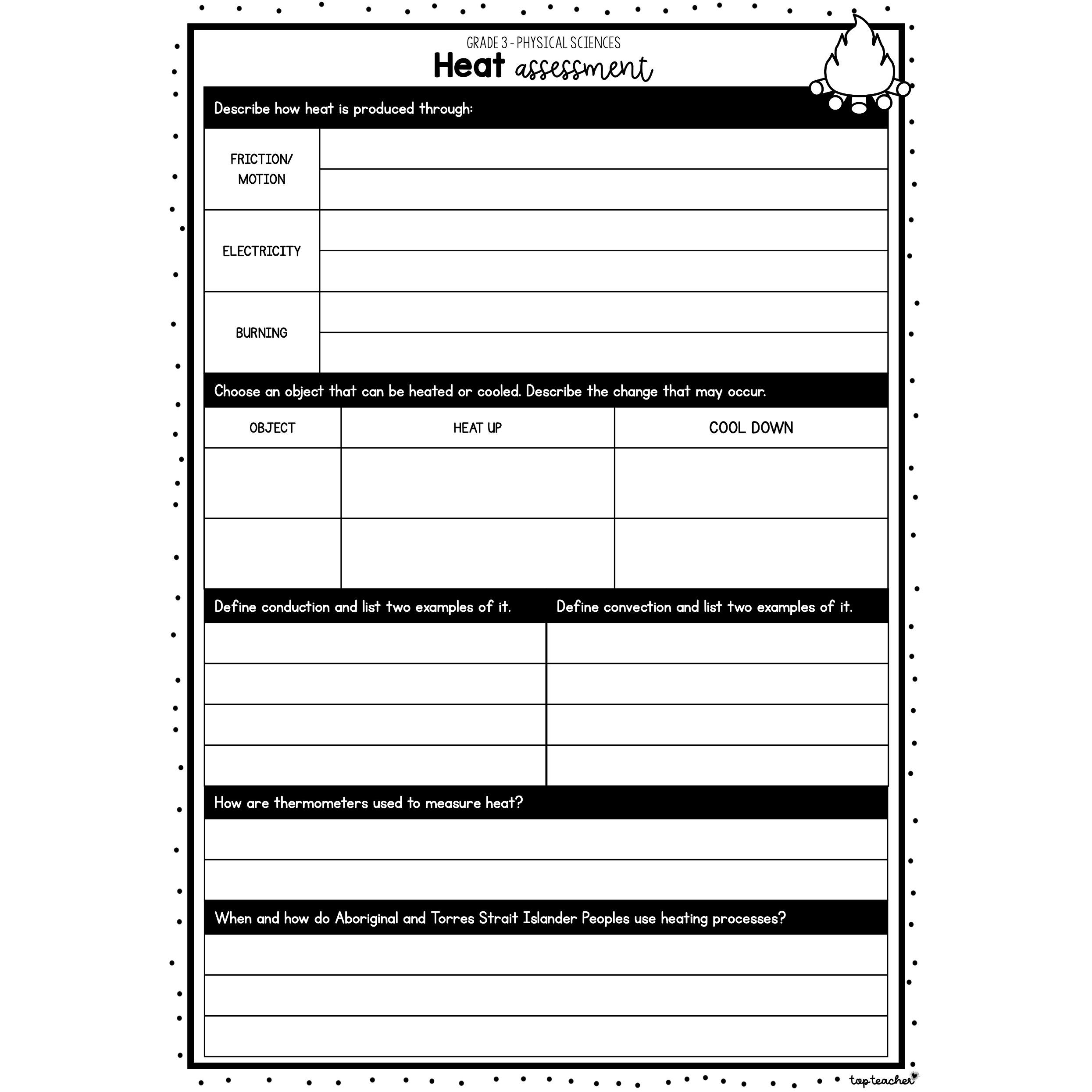 Heat Assessment Physical Science - Top Teacher