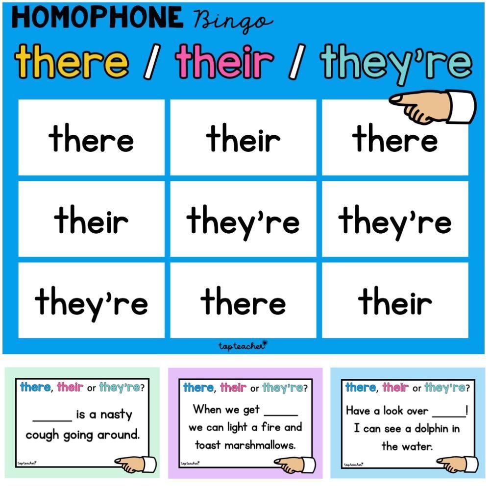 Homophone Bingo: There, Their or They’re? - Top Teacher