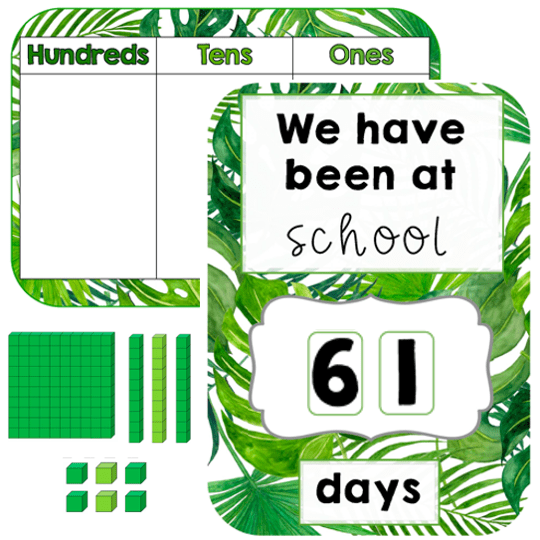 Days at School Poster & MAB Chart Tropical - Top Teacher