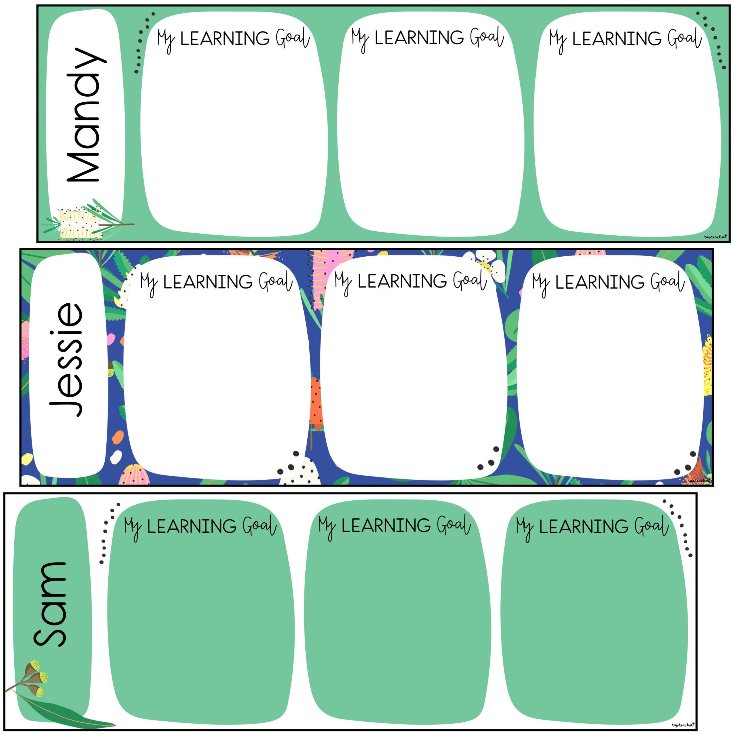 Learning Goal 3 Cards Let’s Bloom - Top Teacher