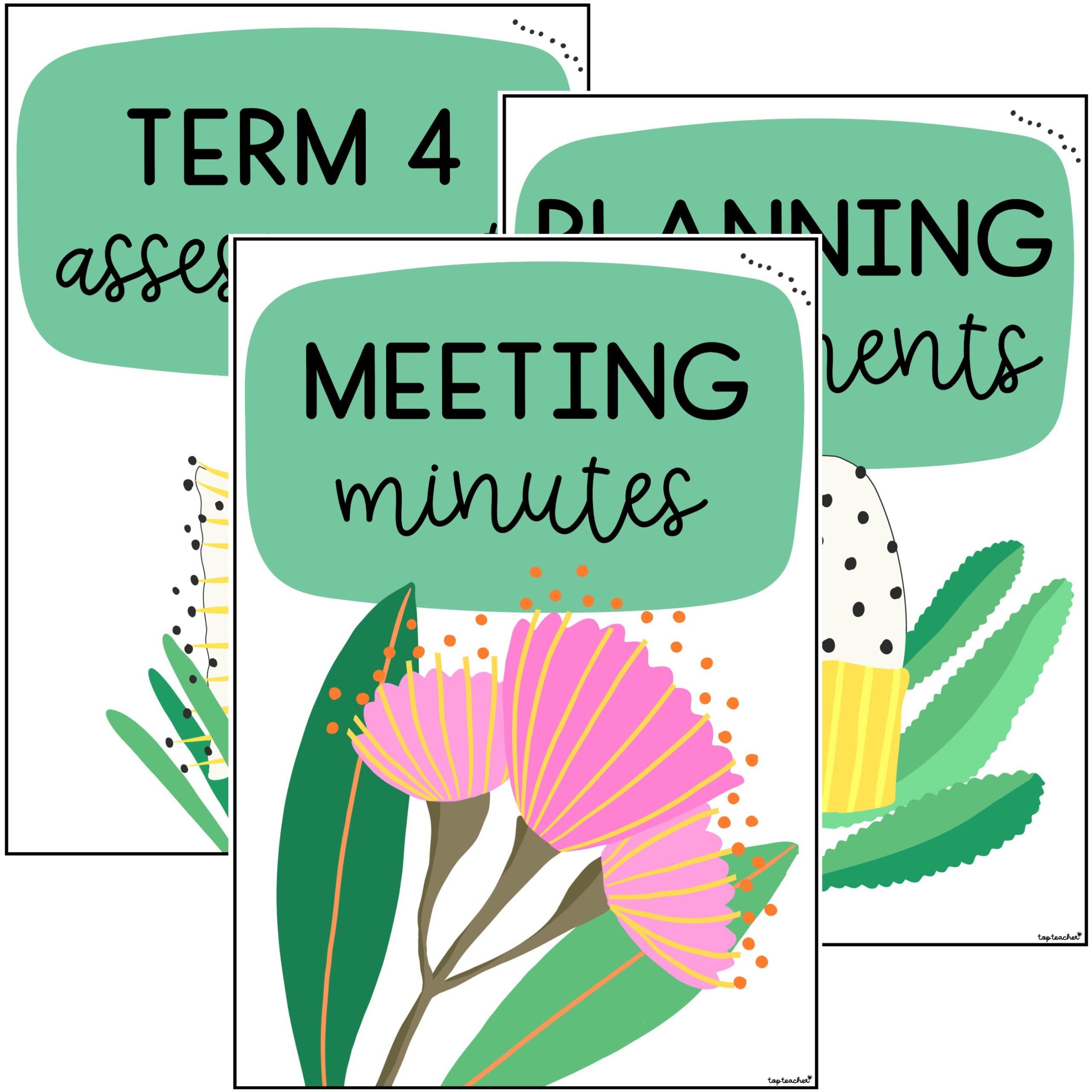 Teacher File Covers & Spines Let’s Bloom - Top Teacher