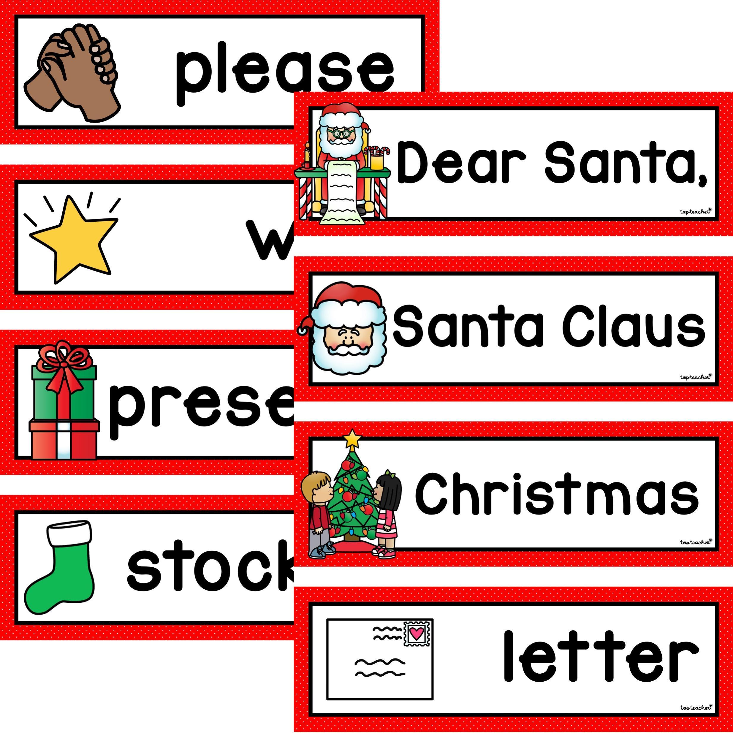Letter to Santa Word Wall - Top Teacher