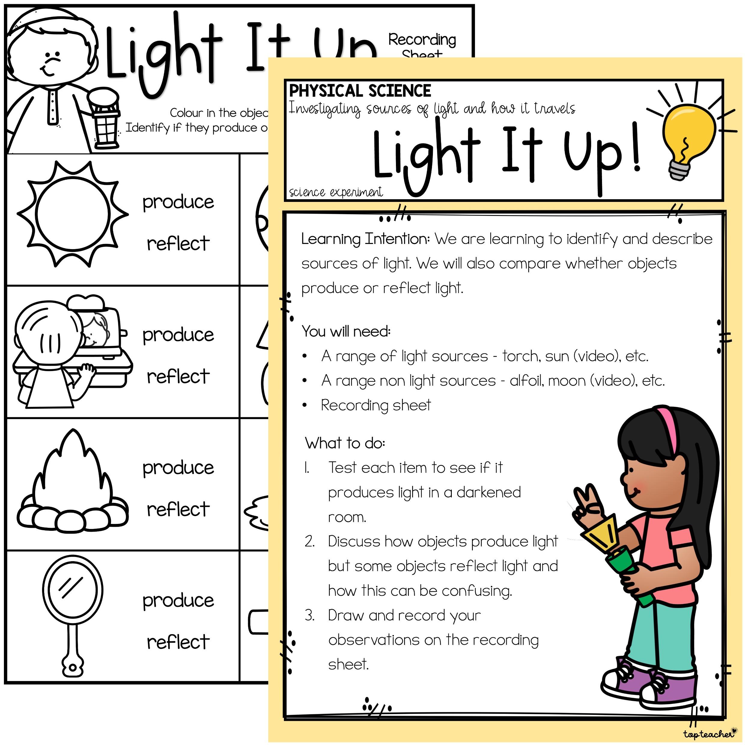 Light It Up Investigation & Crafts - Top Teacher