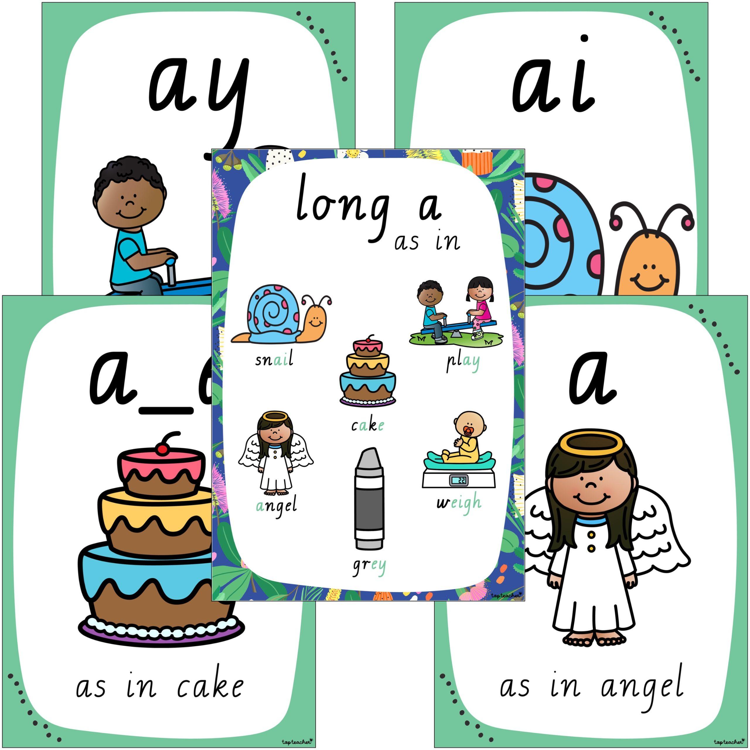 Long Vowel Posters Let’s Bloom - Top Teacher