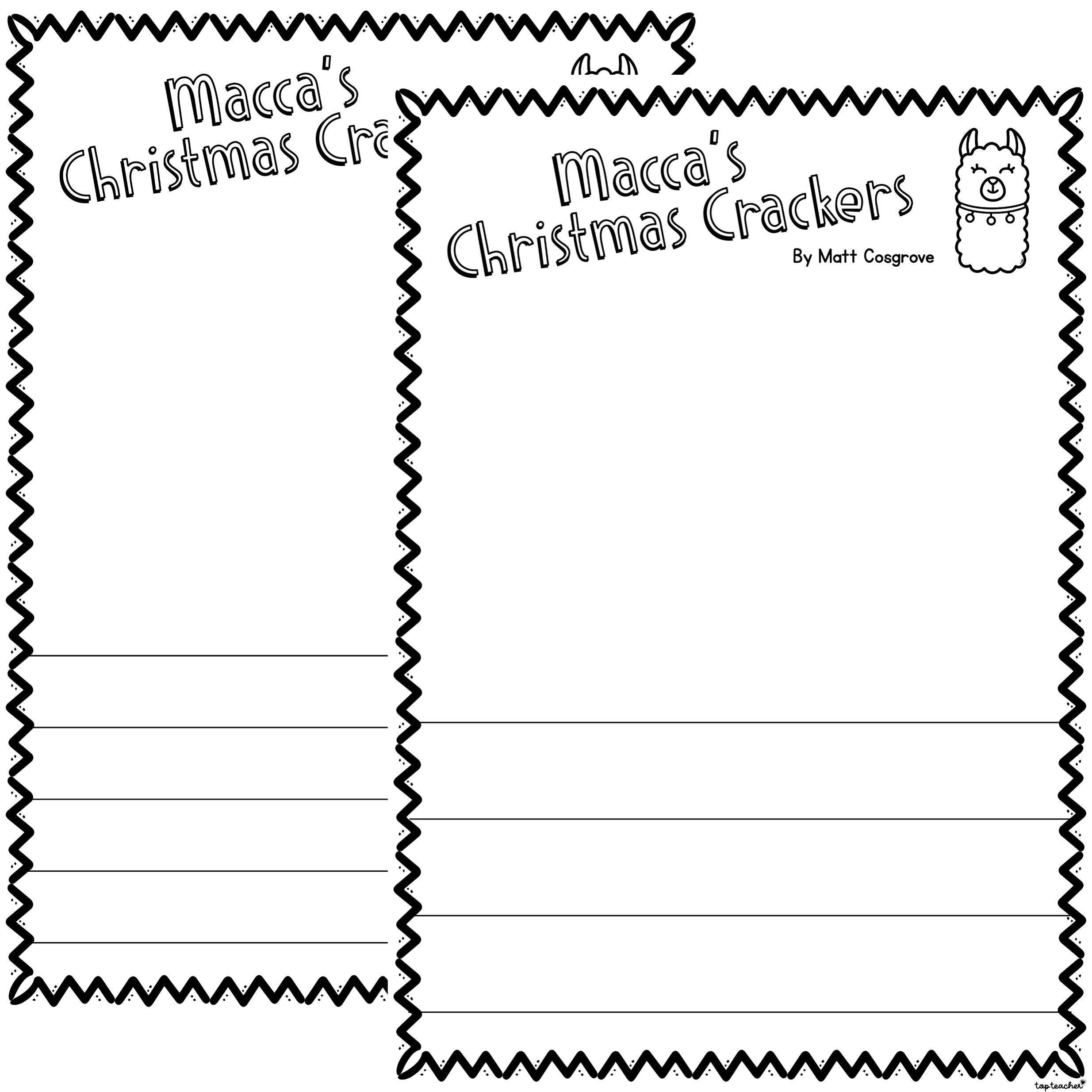Macca’s Christmas Crackers Reading Response - Top Teacher