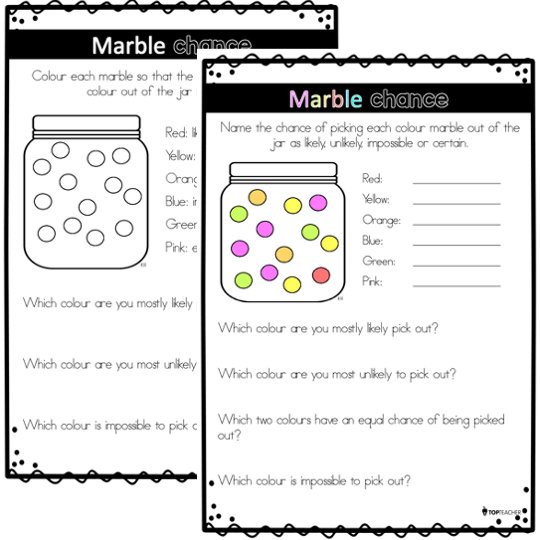 Marble Data and Chance Activity - Top Teacher