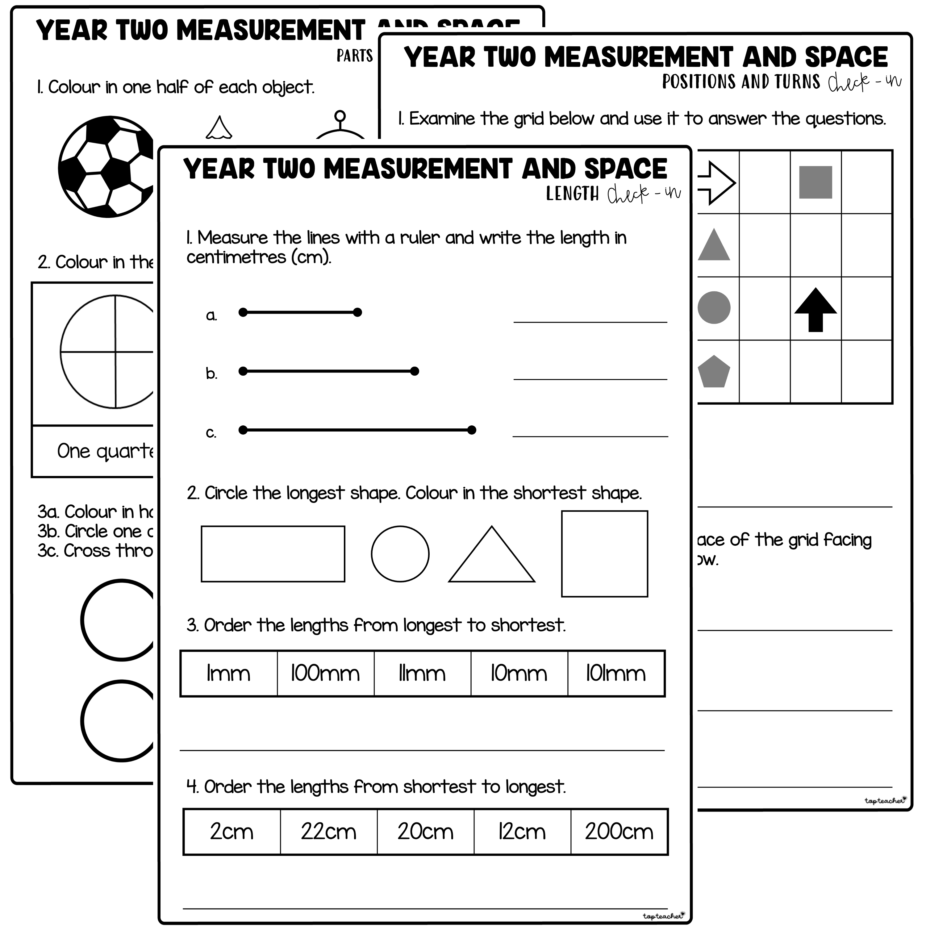 Measurement & Space Strands Assessments: Year 2 Semester 1 - Top Teacher