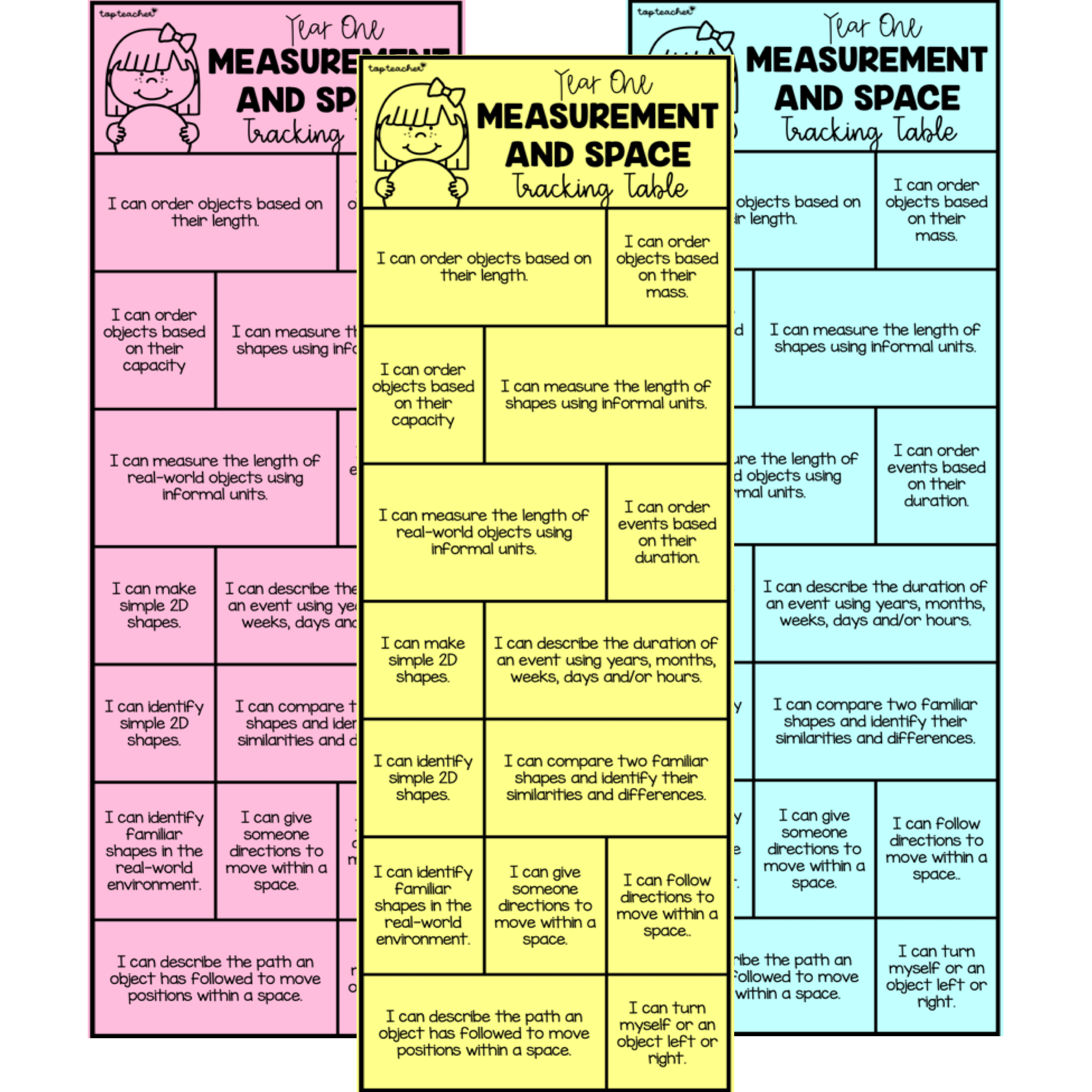 Measurement & Space Strands Tracking Table: Year 1 - Top Teacher