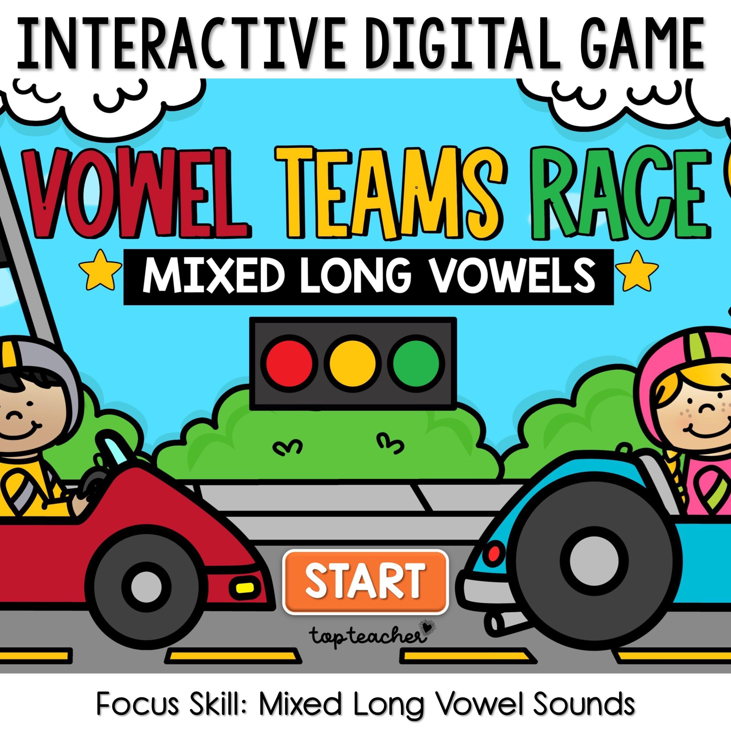 Vowel Teams Race Mixed POWERPOINT - Top Teacher