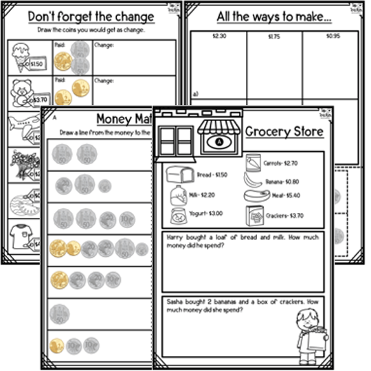 Adding & Subtracting Money Worksheets - Top Teacher