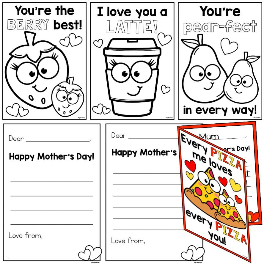 Mother’s Day Food Pun Cards - Top Teacher