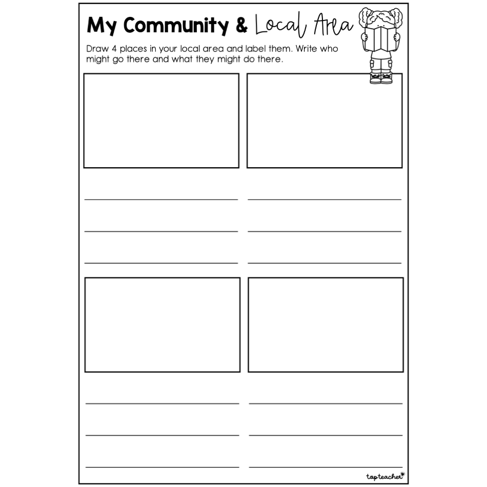 My Community & Local Area Worksheet - Top Teacher