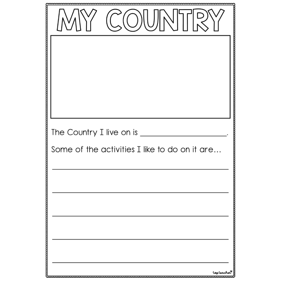 My Country Writing Template - Top Teacher