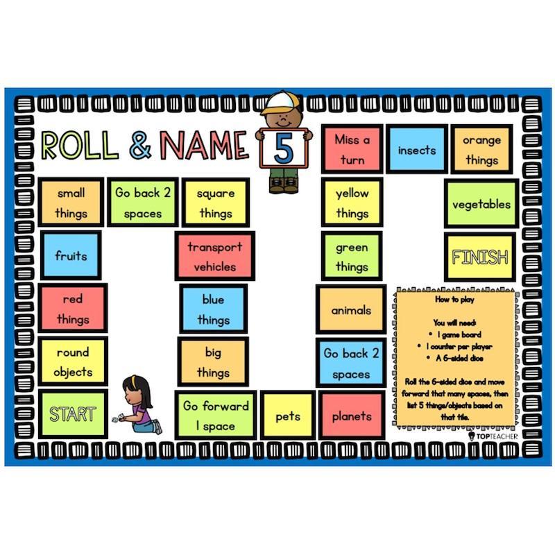 Name 5... Oral Language Board Game - Top Teacher